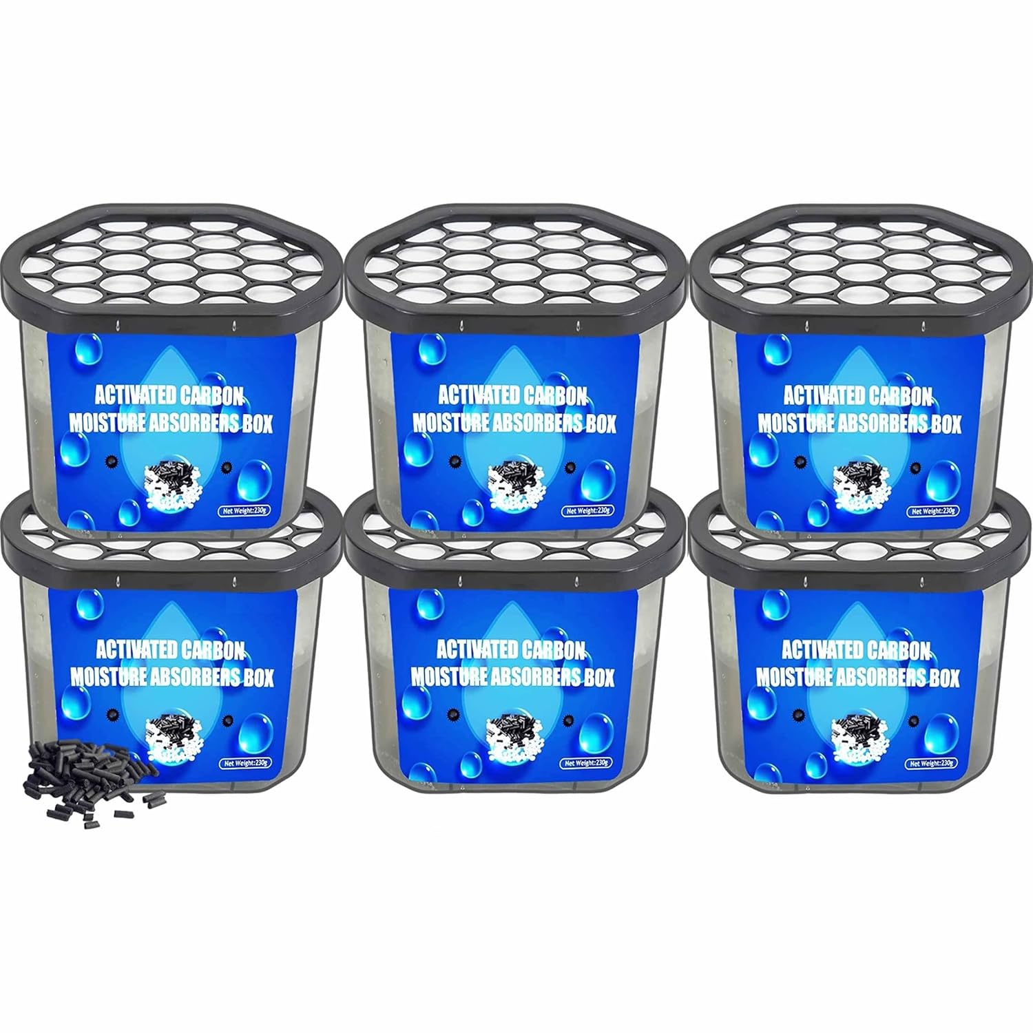 Wicofen Moisture Absorbers Boxes with Activated Charcoal 6 Pack 10 Oz ...