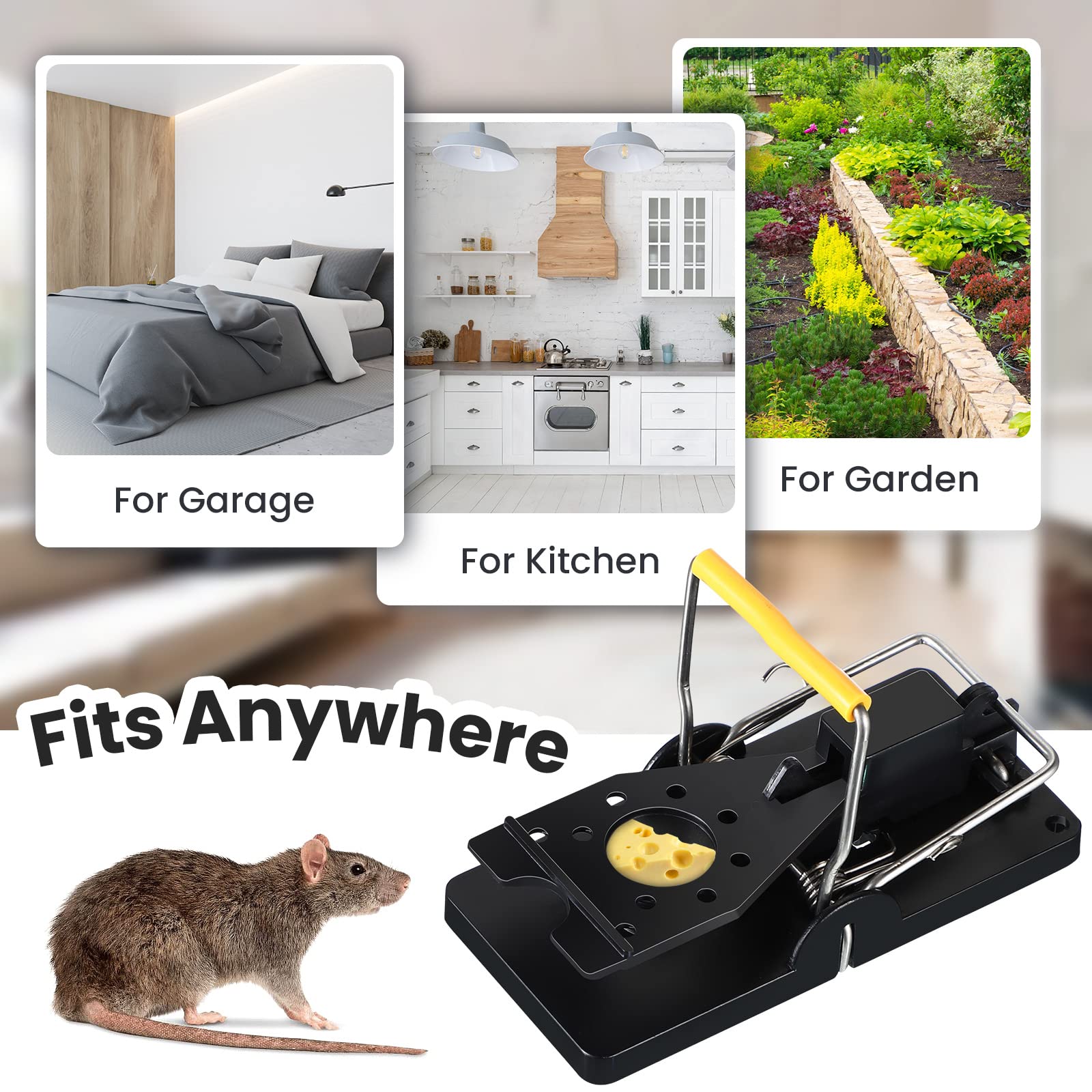 50 Pcs Black Mouse Trap Indoor Mice Trap Quick Effective Pest Control ...