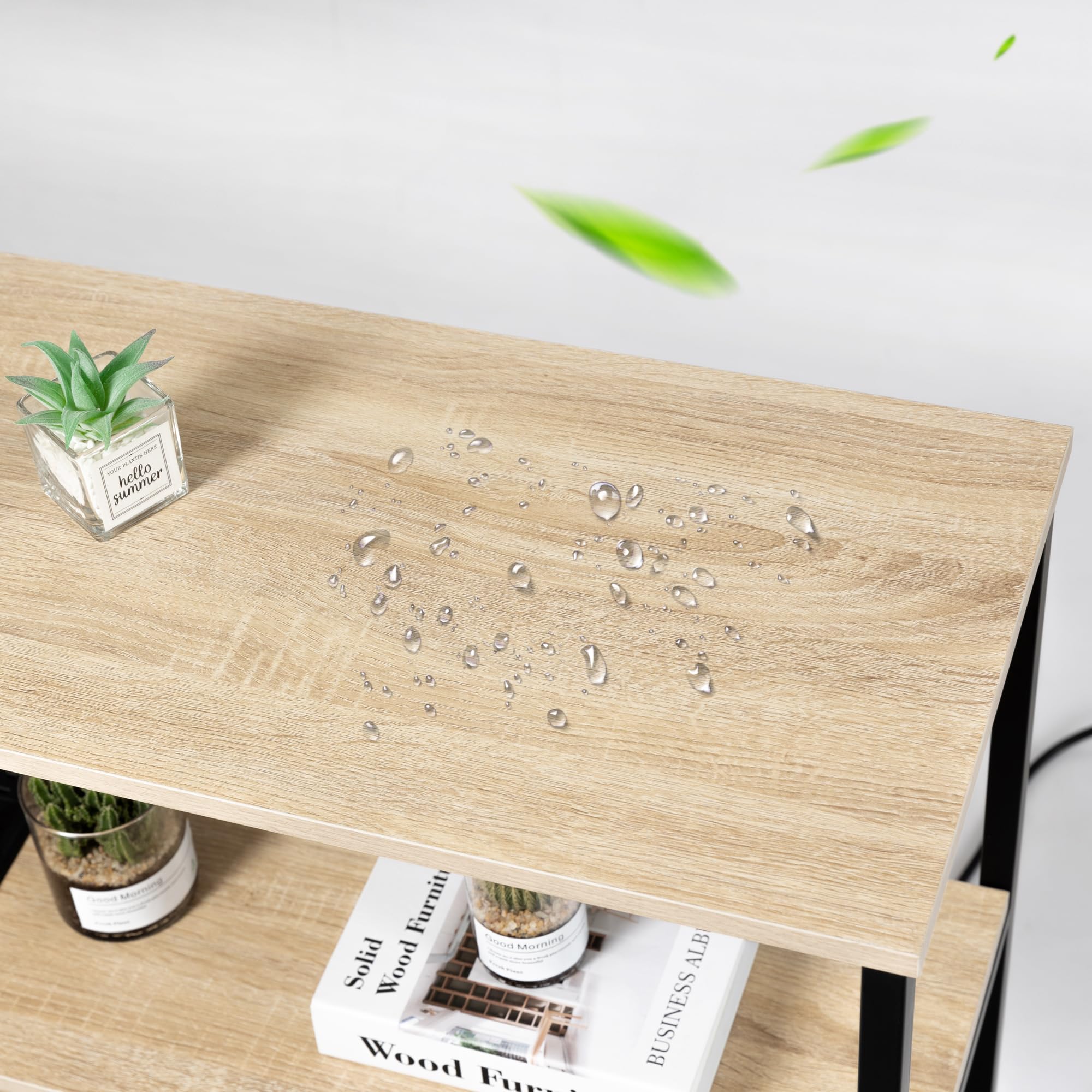 AiSONYUNG 56'' Skinny Sofa Console Table with Power Outlet, Rustic 3 ...