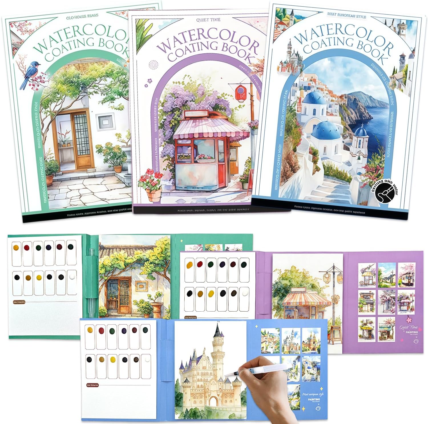Amazon.com: ﻿NaTuGi 3Pac Watercolor Workbook for Adults,Watercolor ...