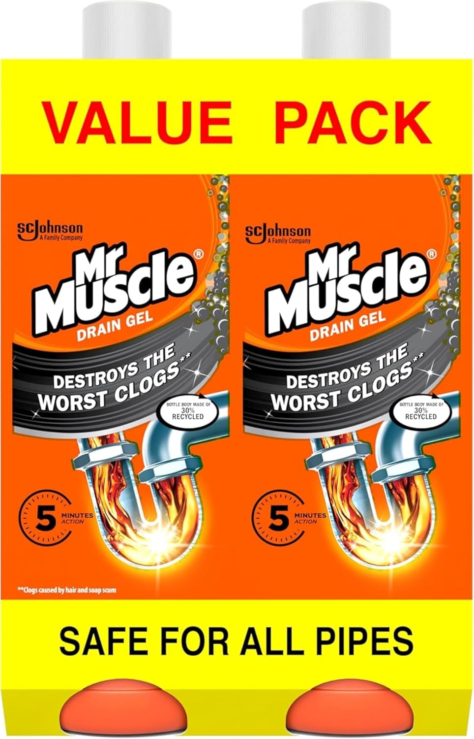 Mr Muscle Drain Unblocker, Sink & Drain Cleaner, Fast Acting Heavy Duty ...