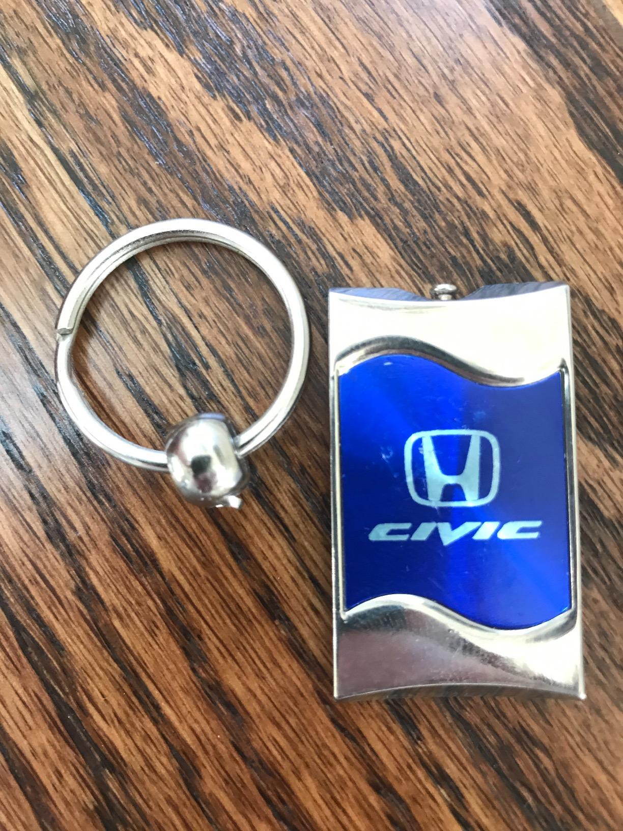 Amazon.com: Honda Civic Blue Spun Brushed Metal Key Ring : Automotive