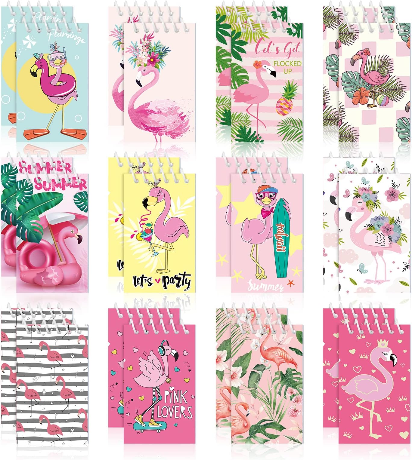 Amazon.com : Teling 24 Pieces Flamingo Mini Notepads Flamingo Party ...