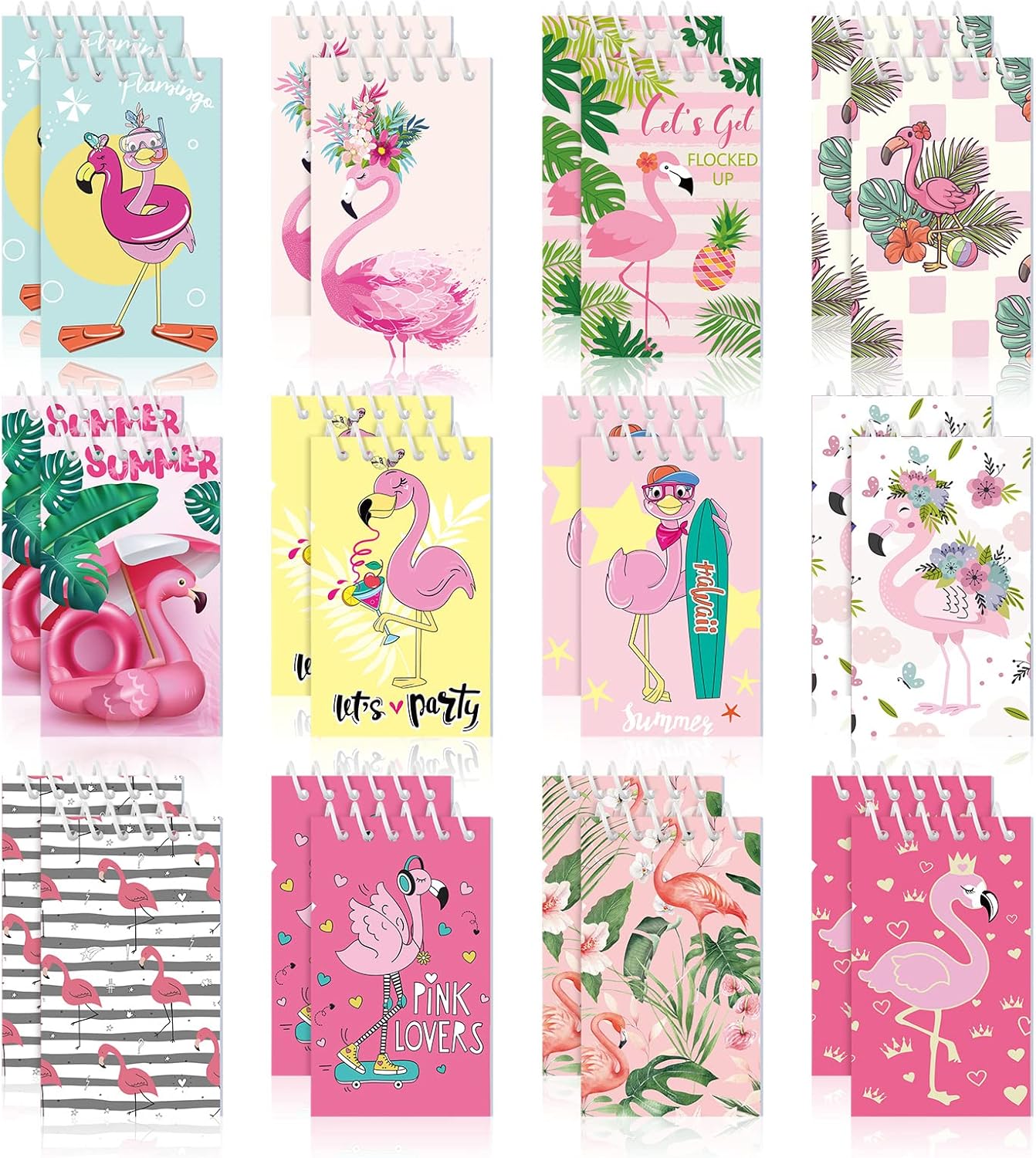 Amazon.com : Teling 24 Pieces Flamingo Mini Notepads Flamingo Party ...