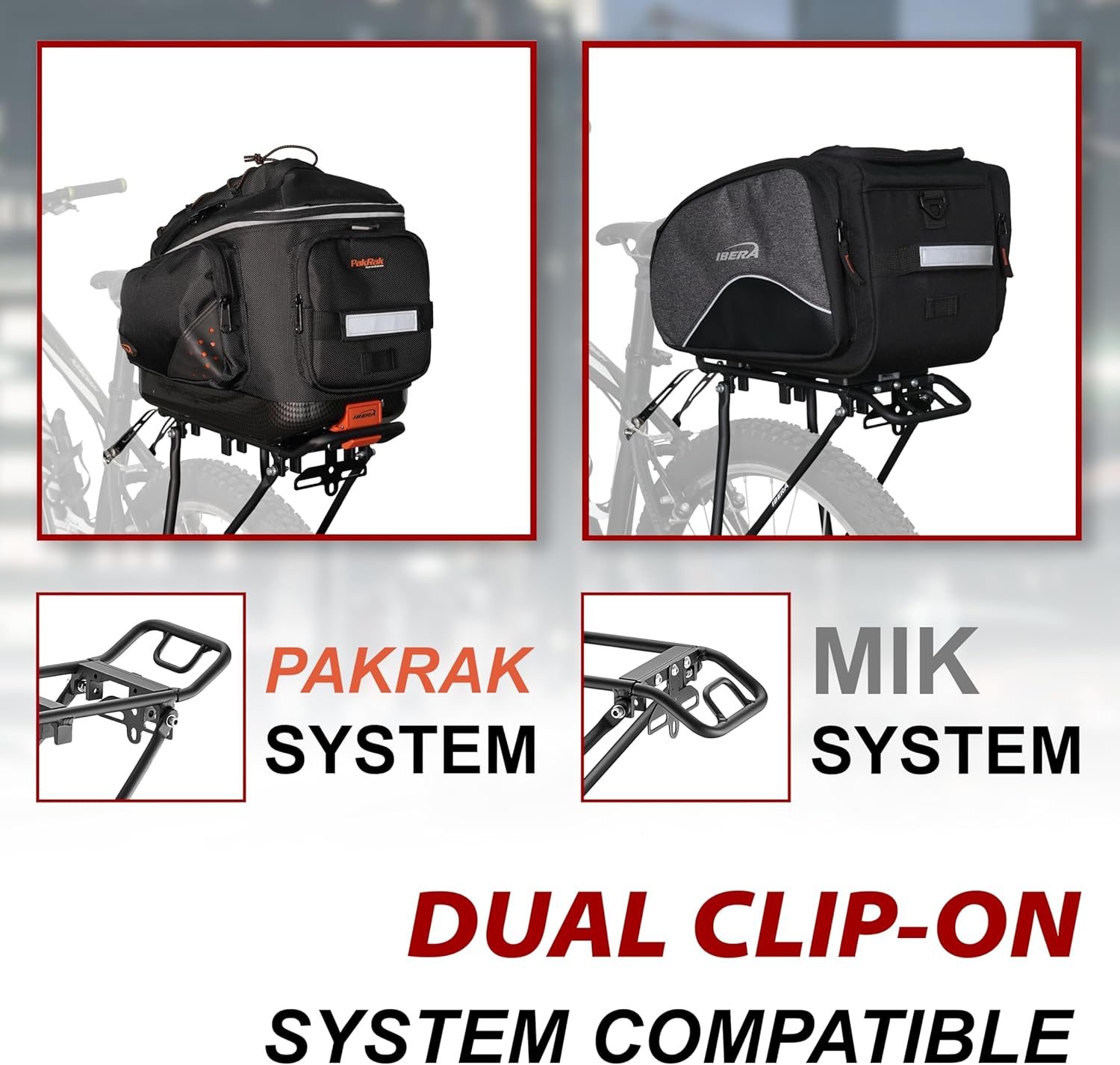 Ibera Bike Rack - Bicycle Touring Carrier Plus+ for Disc Brake/Non-Disc Brake Mount, Fat Tire ...