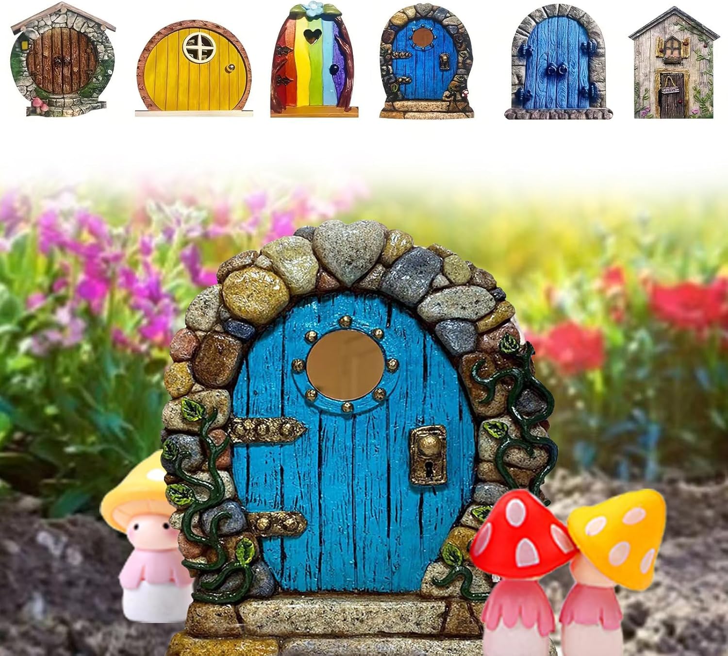 Fairy Decor Celtic Archway Mini Fairy Door | 4" Tall Faux Faerie Elf Door Outdoor Garden Decor ...