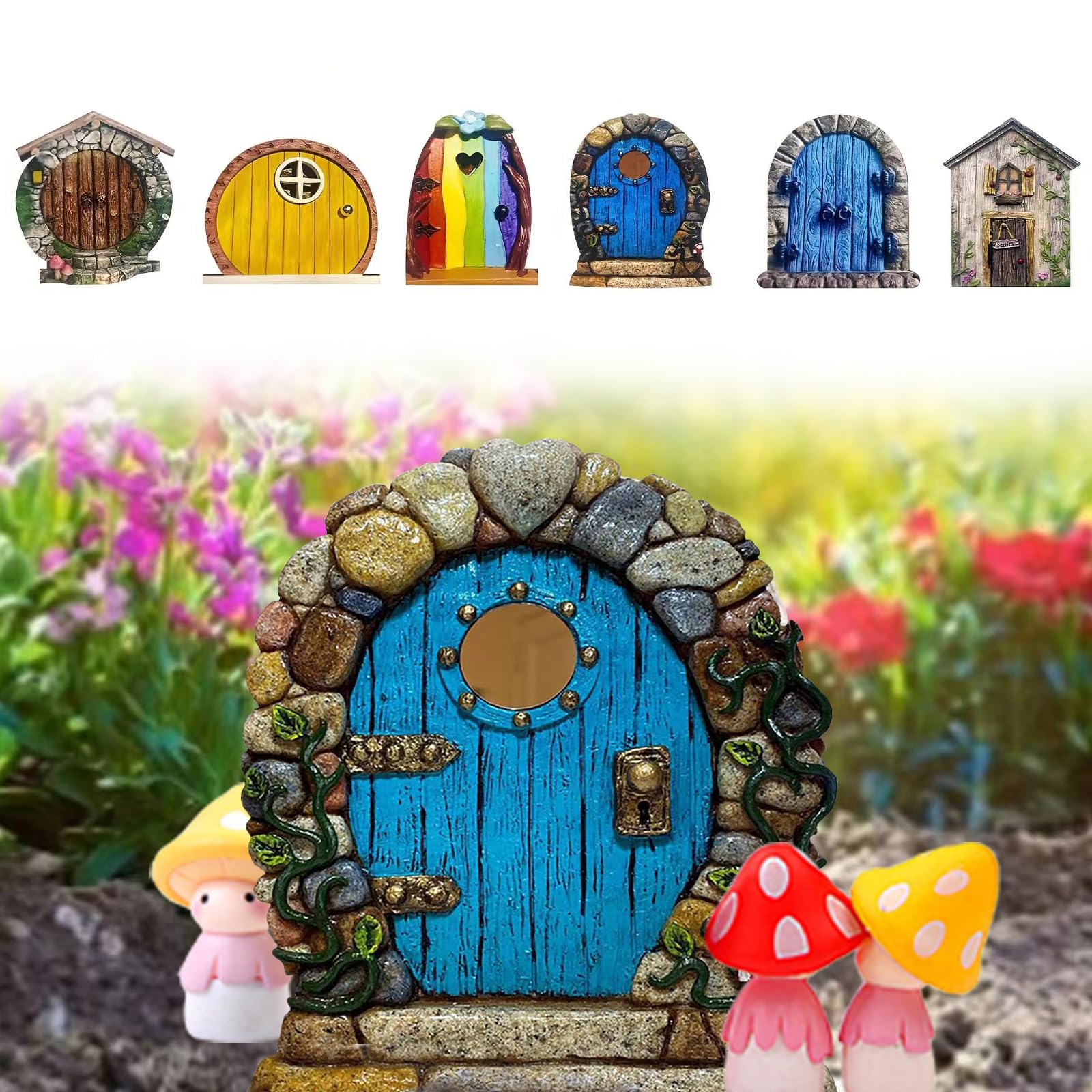 Amazon.com: DHinkyoung 6 Pcs Fairy Door Miniature Pixie Door Elf Door ...