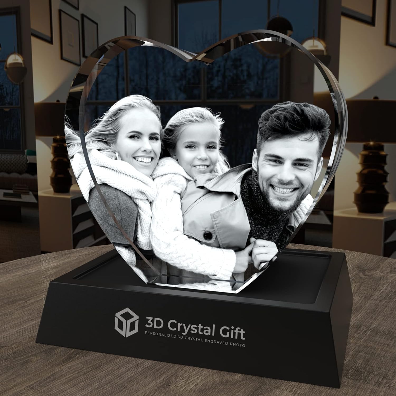 Amazon.com - 3D Crystal Photo - Personalized 3D Crystal Heart Gift for ...