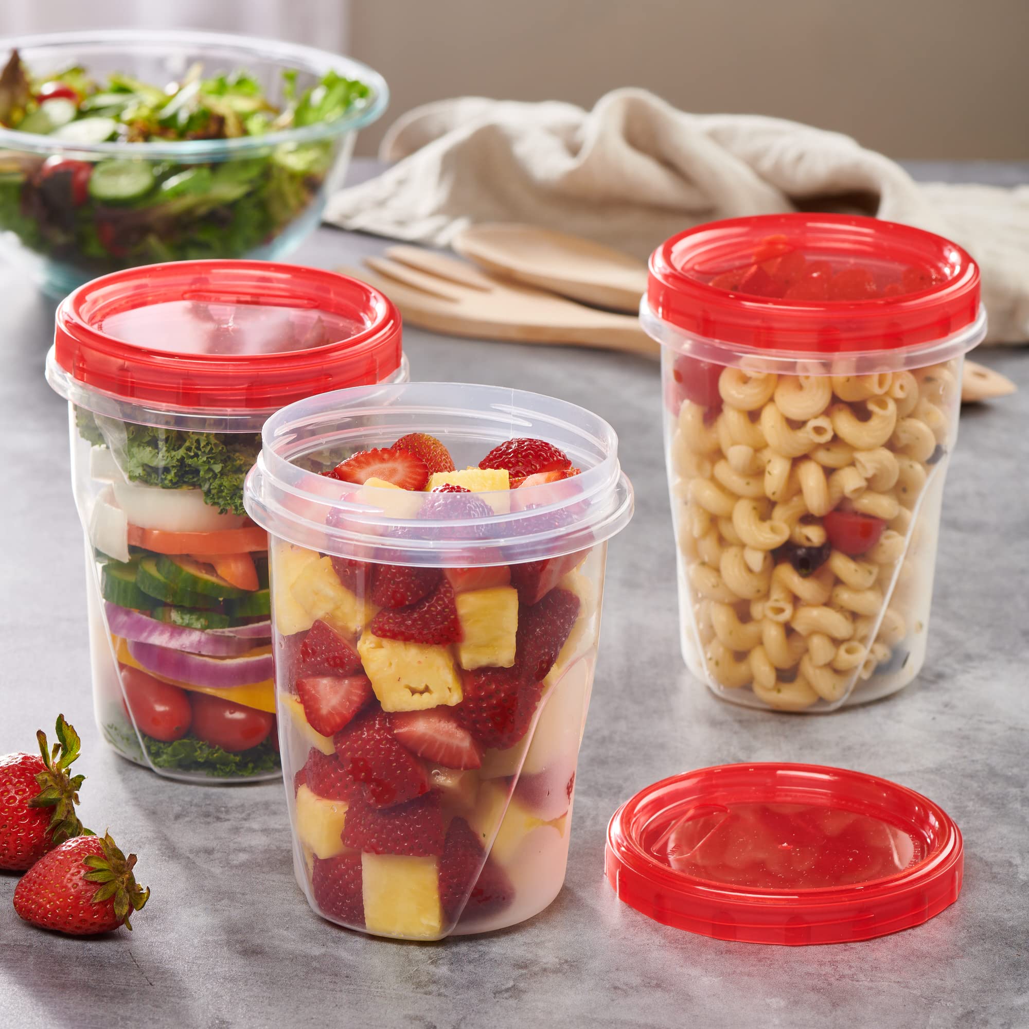 Snapklik.com : PLASTICPRO 6 Pack Twist Cap Food Storage Containers