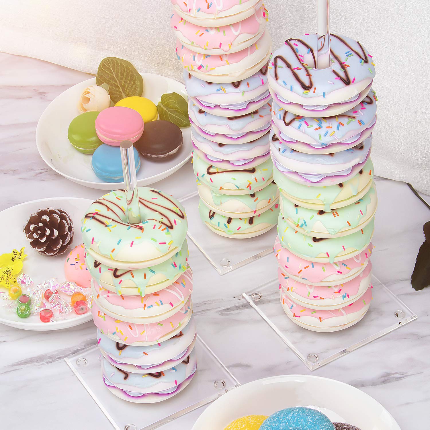 Snapklik.com : Donut Stand, 6 Pack Acrylic Donuts Display Stands ...