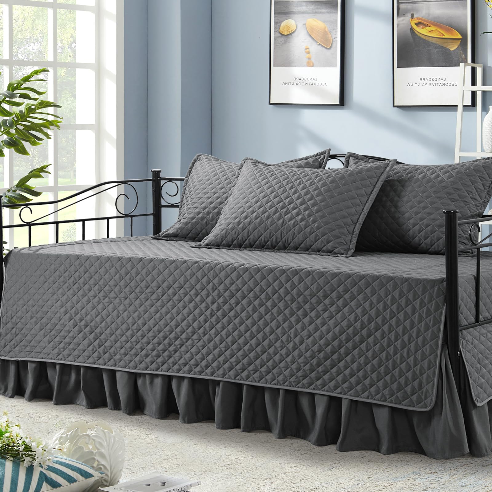 5 Piece Daybed Sets, Quilted Daybed Bedding Set, Twin Size All Season ...