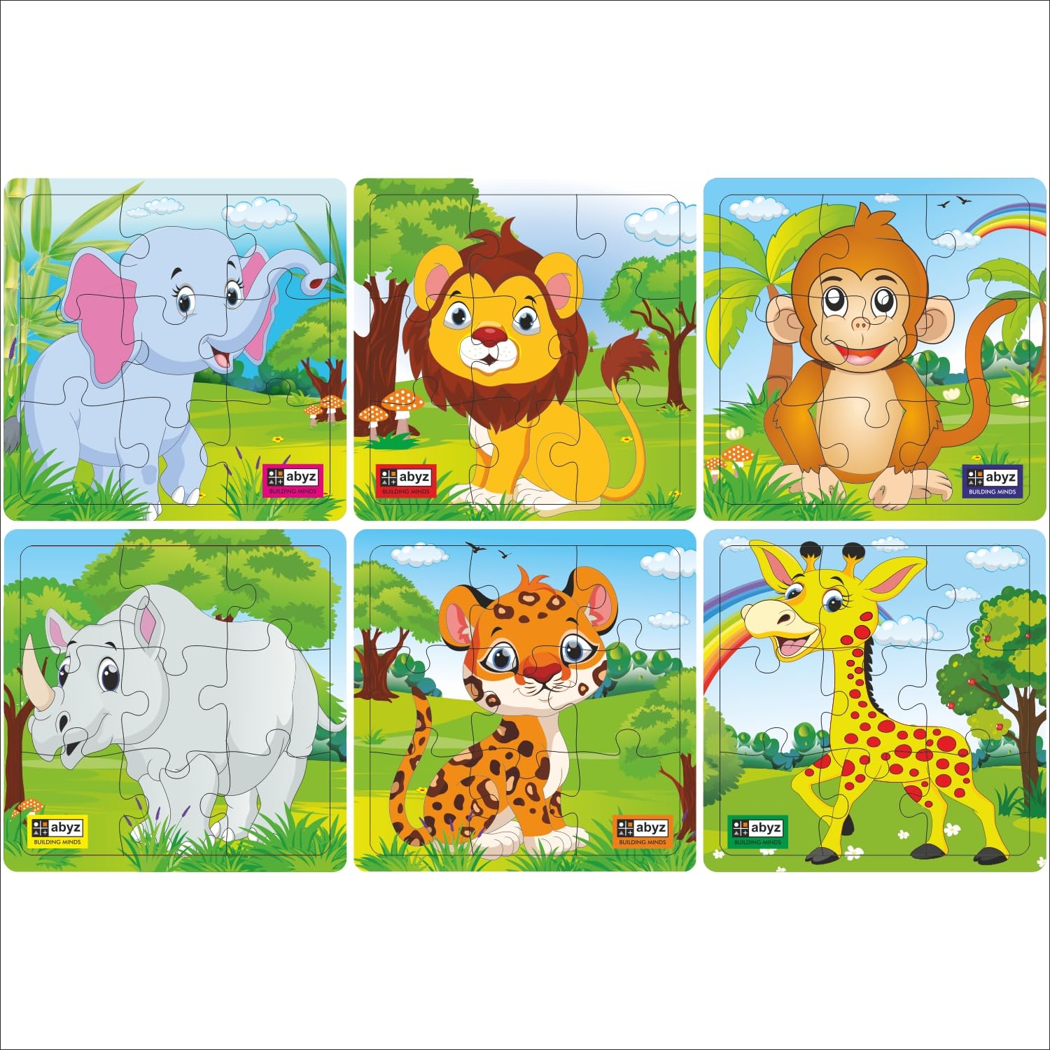 Buy ABYZ Wooden Animal Jigsaw Puzzle Games for Kids & Children ...