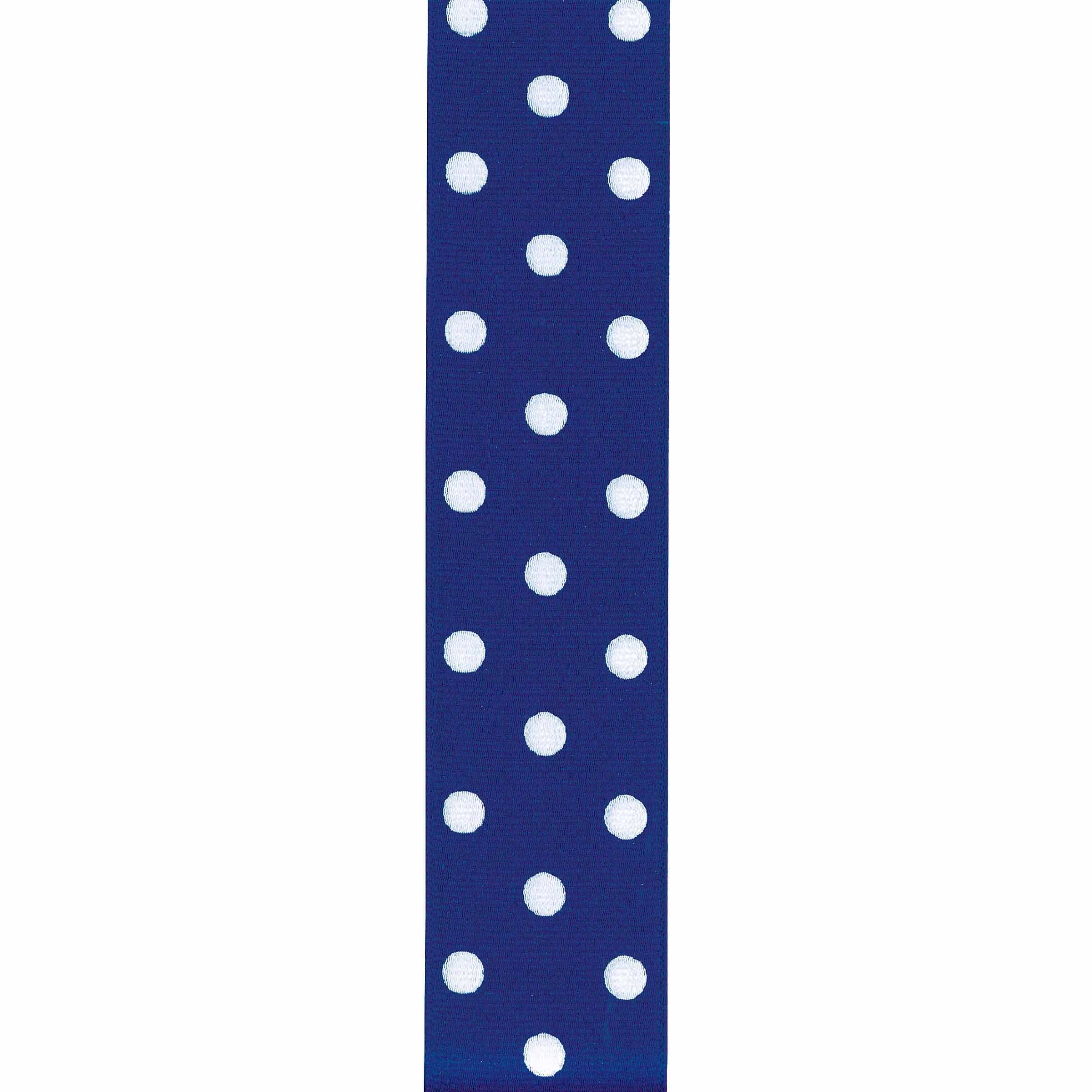 Snapklik.com : Offray, Royal Blue Grosgrain Polka Dot Craft Ribbon, 1 1/2-Inch X 9-Feet