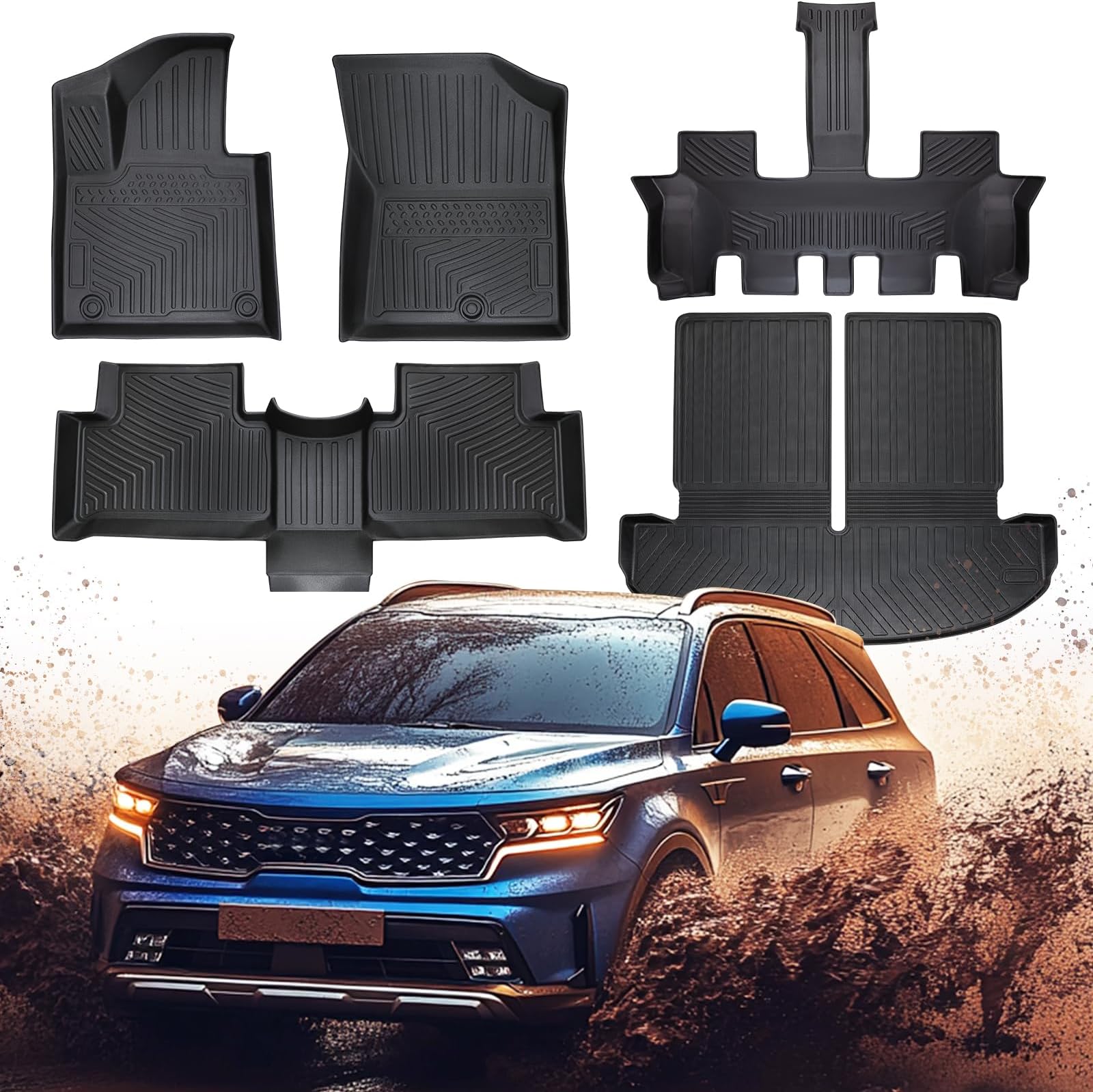 Amazon.com: Car Floor Mat for Kia Sorento: Custom Fit TPE Protection ...