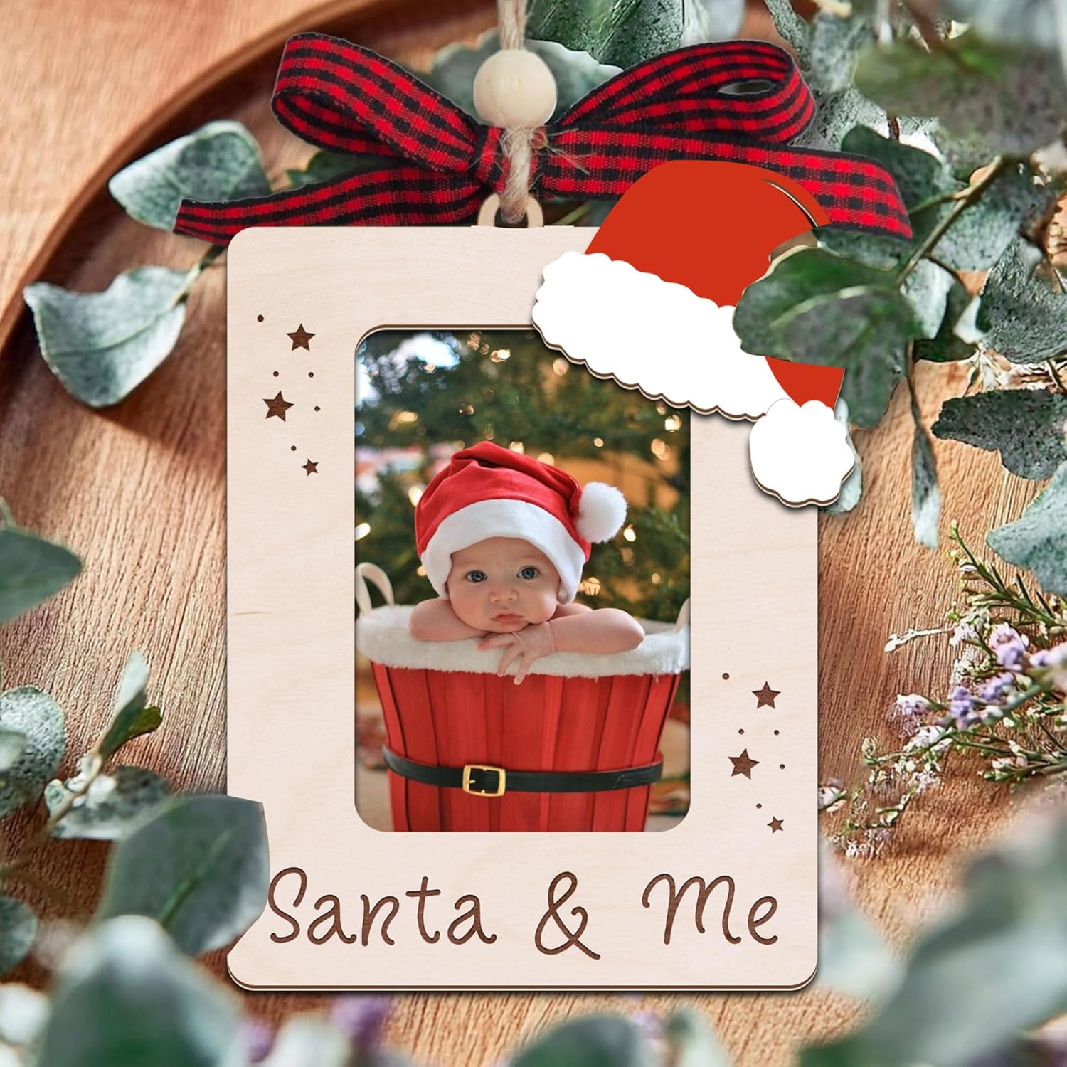 Amazon.com: Christmas Picture Frame Ornament 2025, Wooden Photo 2x3 ...