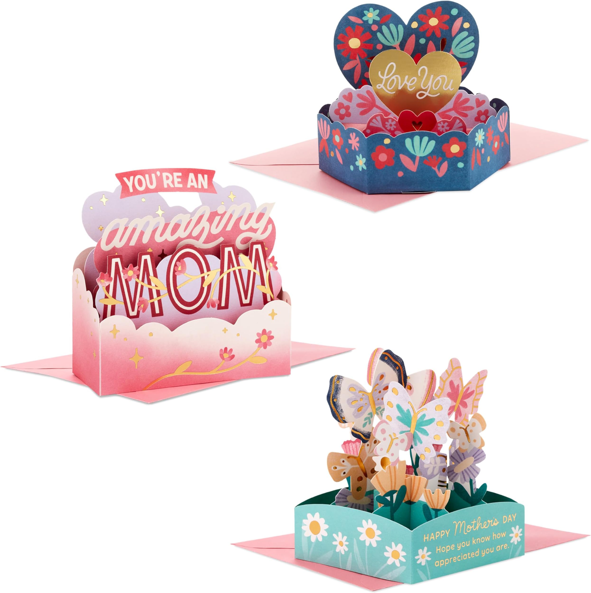 Amazon.com : Hallmark Paper Wonder Mothers Day Pop Up Cards, Assorted ...