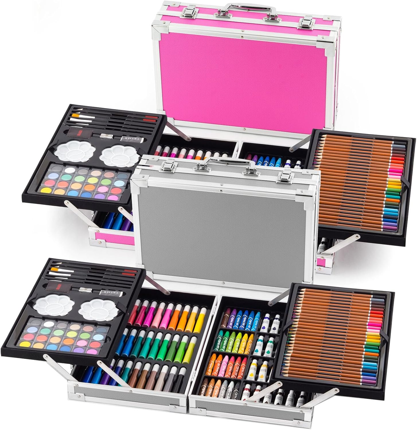 PEBBLE HUG Rainbow 145 Pc Colouring Art Set for Kids Children Drawing ...