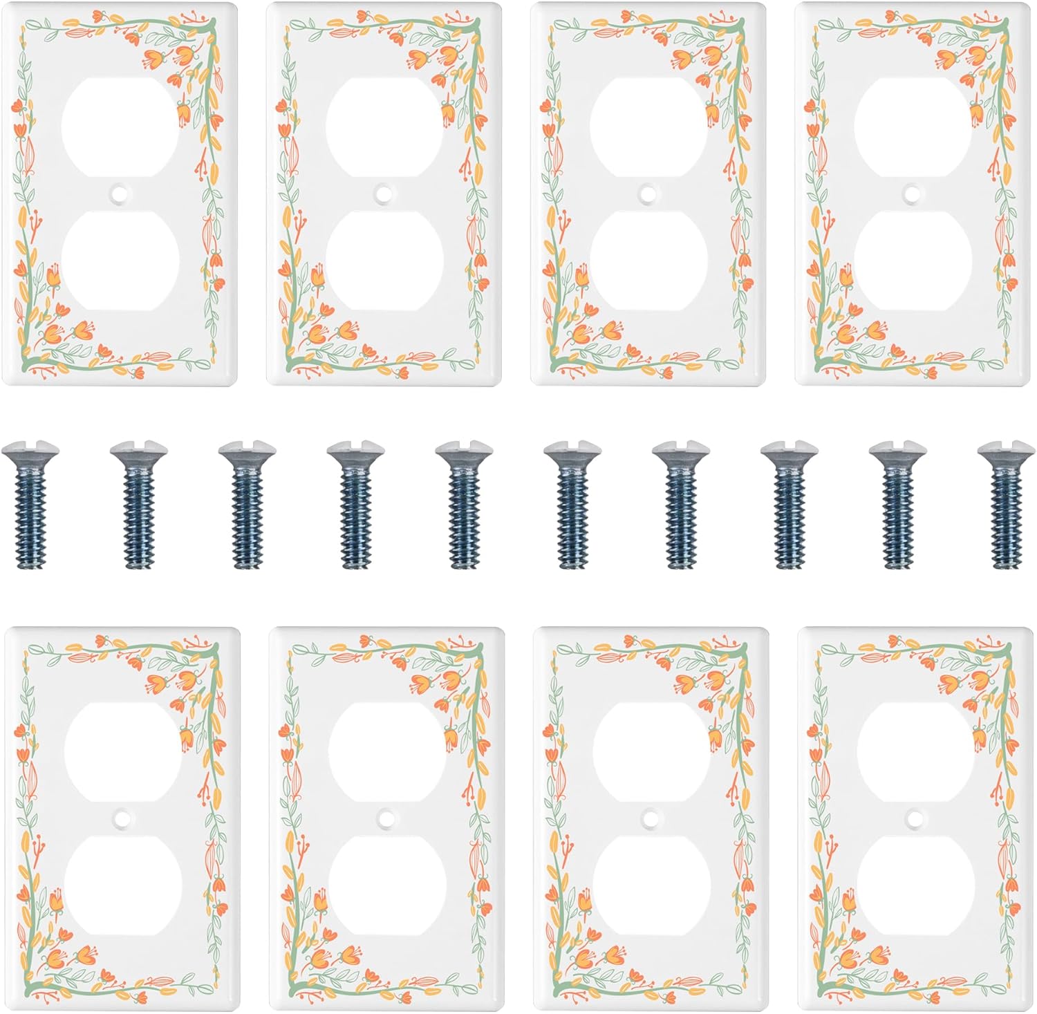 8 Pack Duplex Receptacle Wall Plates Kit,Plastic Wall Plates for ...