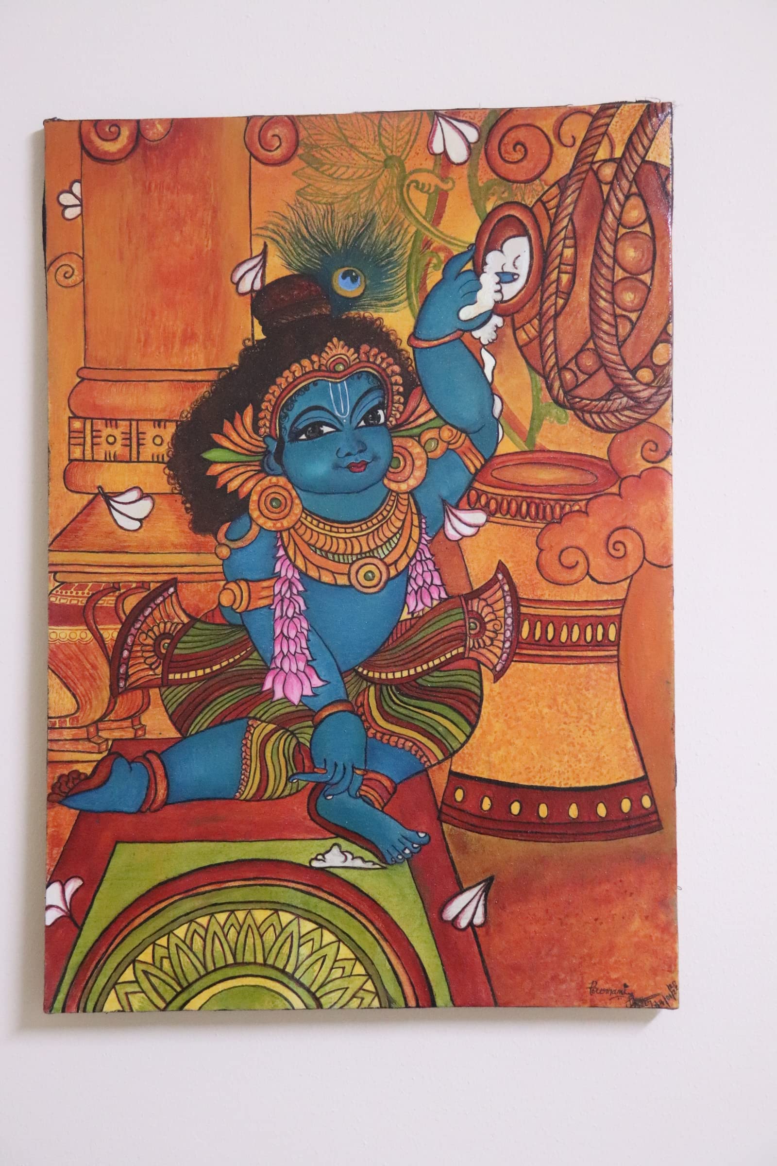 Little Krishna Kerala Mural Painting | Desertcart INDIA