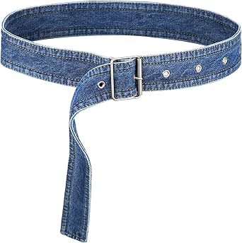Glamorstar Denim Belts for Women Vintage Jean Waist Belt for Dress Blue ...