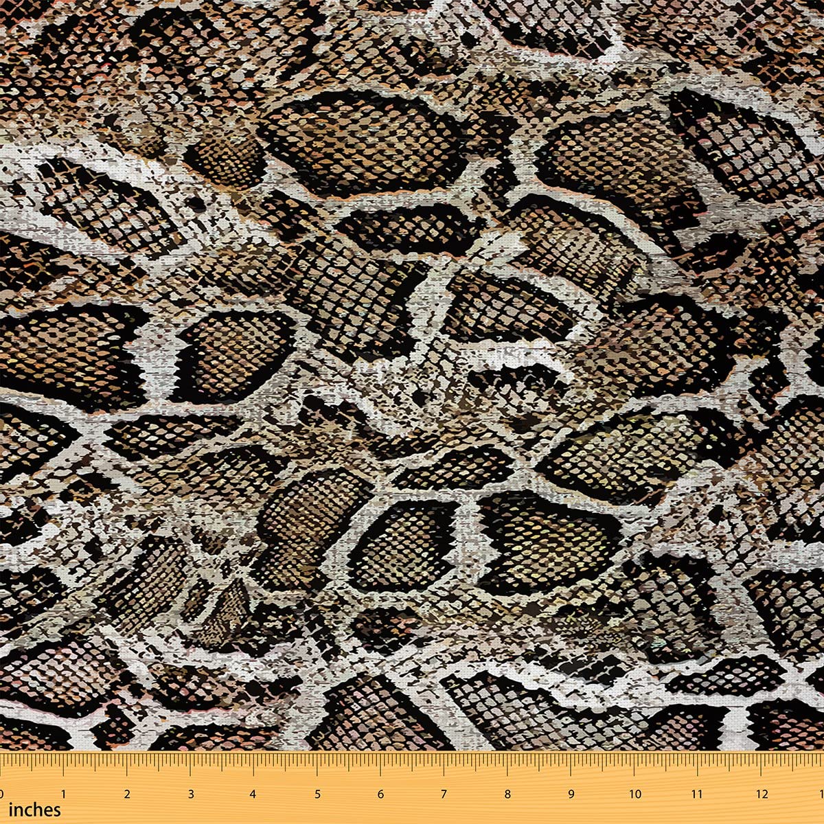 Amazon.com: Snake Skin Pattern Outdoor Fabric by The Yard,Brown and ...