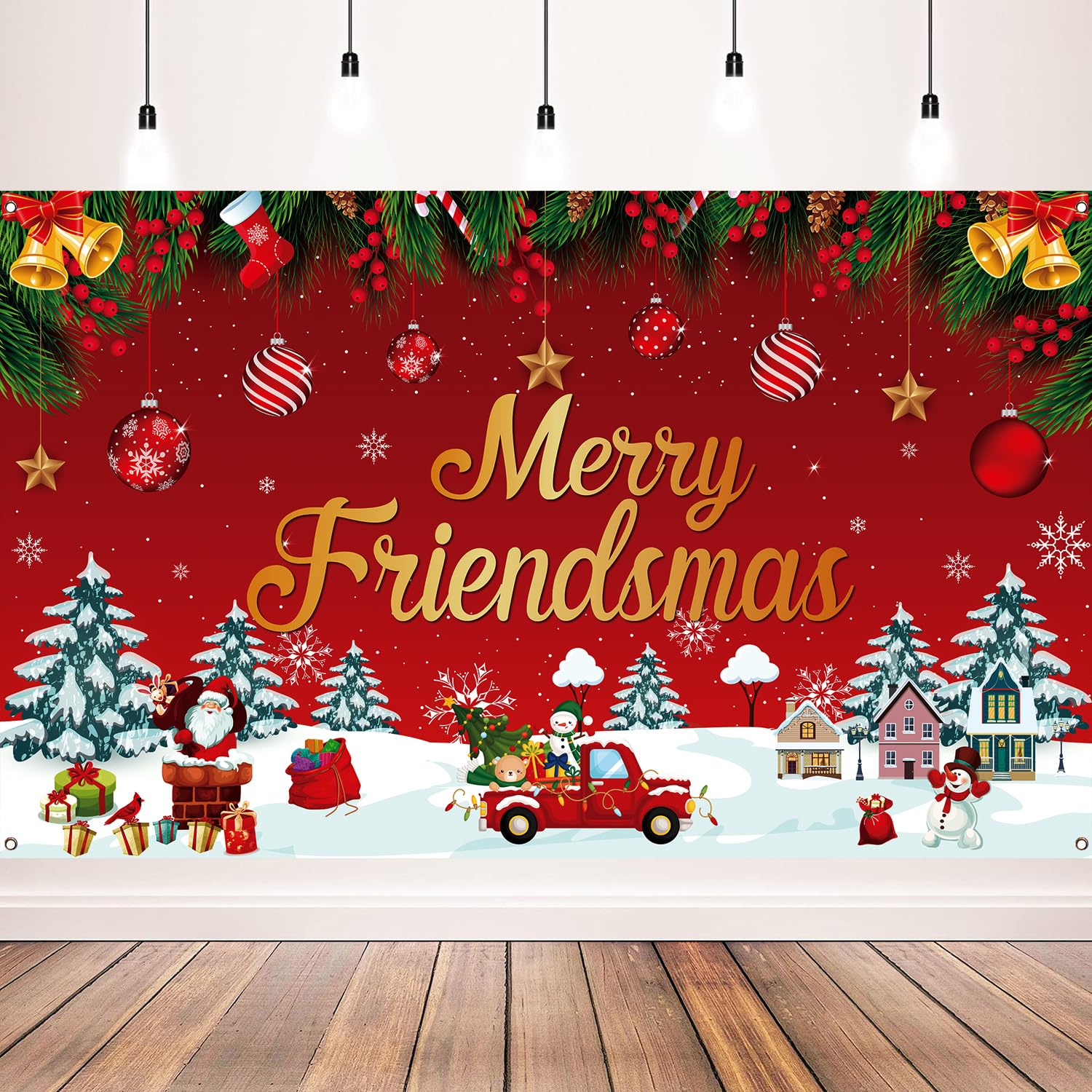 Amazon.com: Merry Friendsmas Christmas Party Decorations Merry ...