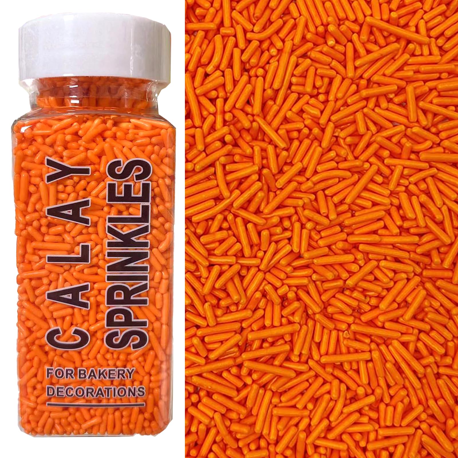 Amazon.com: Sentovac Orange Soft Jimmies Sprinkles Edible for Cake ...