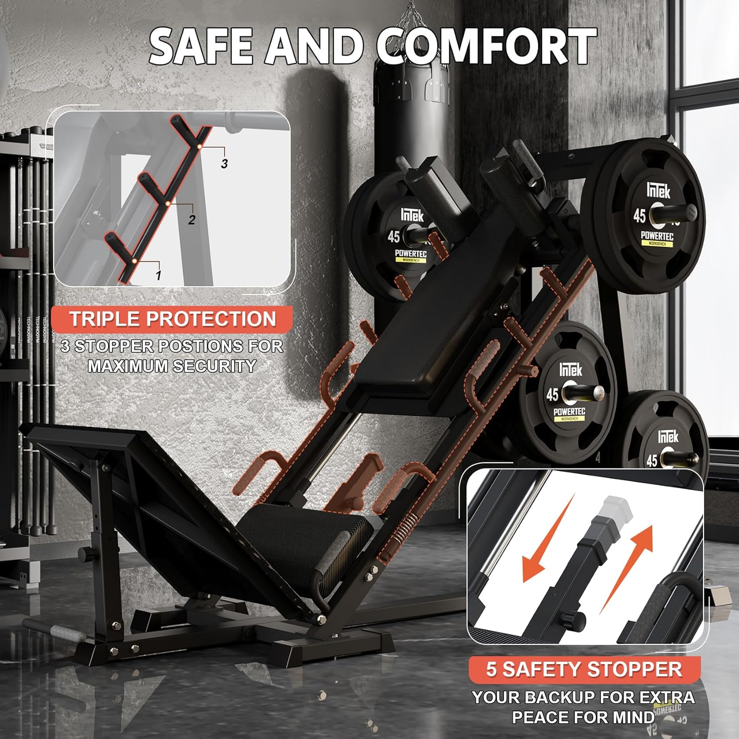 Leg Press & Hack Squat Machine Combo - Adjustable Australia | Ubuy