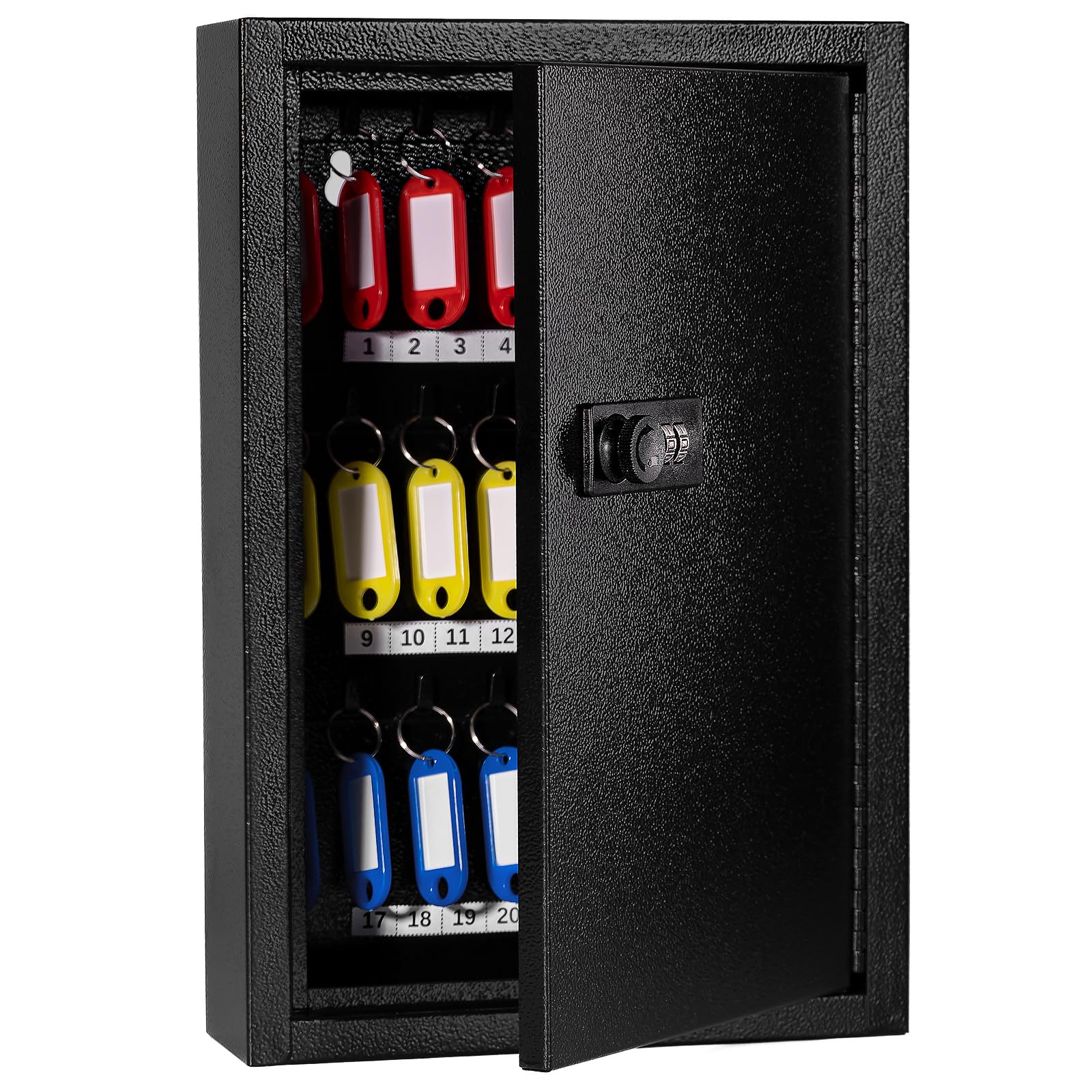 Key Box Wall Mount with Code, Key Cabinet Lock Box for 40 Keys, Metal ...