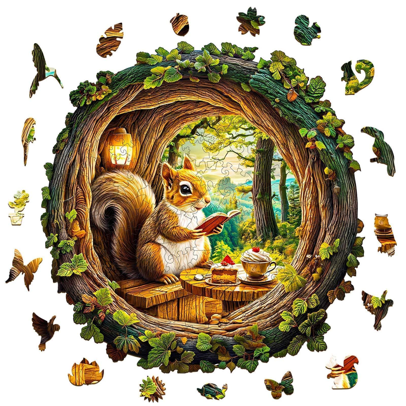 Amazon.com: Squirrel in the Cave Puzzle - Flat Puzzle with 3D Visual ...