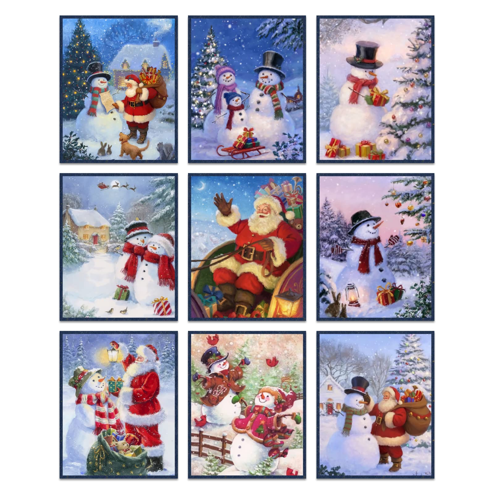Amazon.com: INFUNLY Merry Christmas Wall Art Set of 9 Posters 8X10 ...