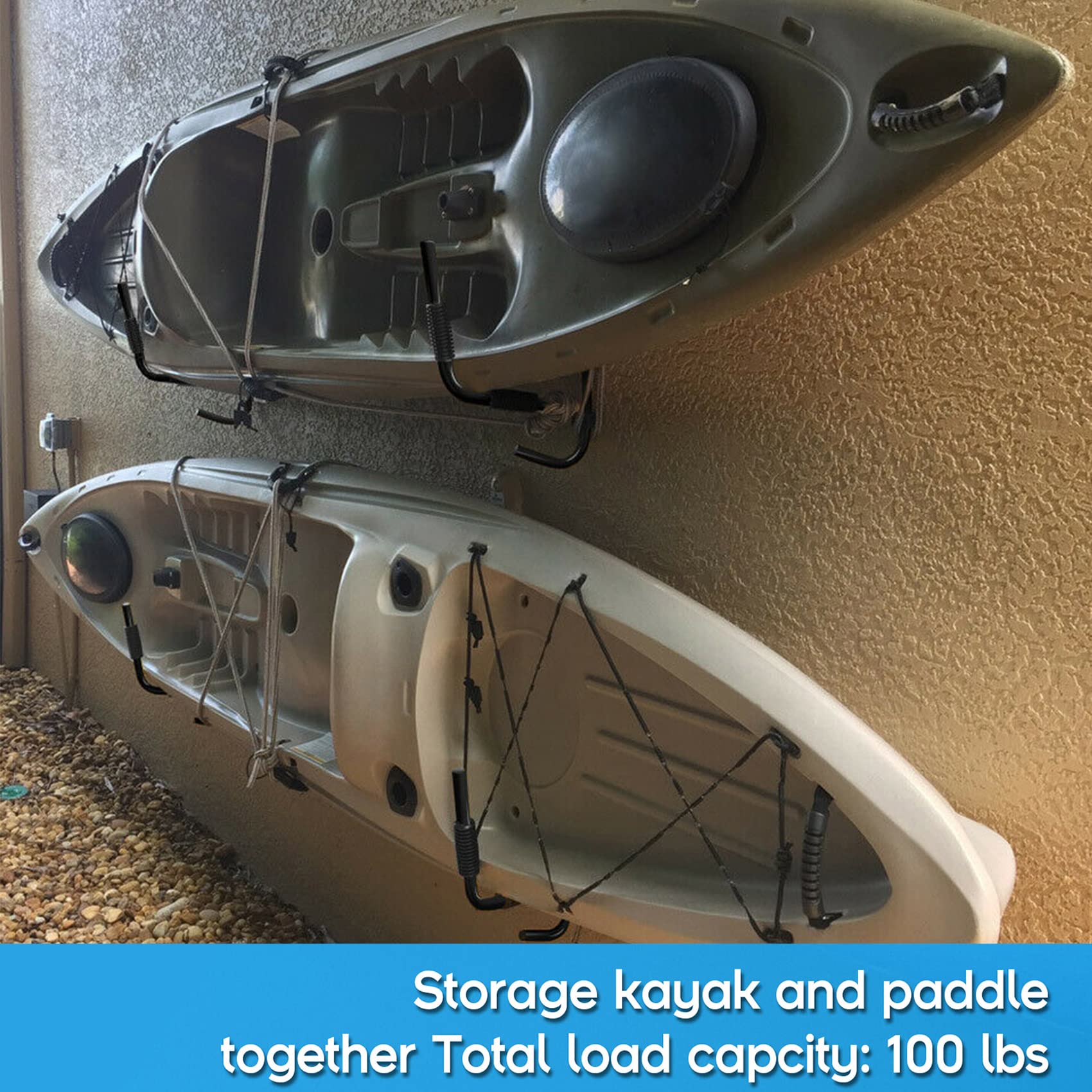 Snapklik.com : Tengchang 2 Pairs Kayak Storage Wall Mount Rack Ladder ...