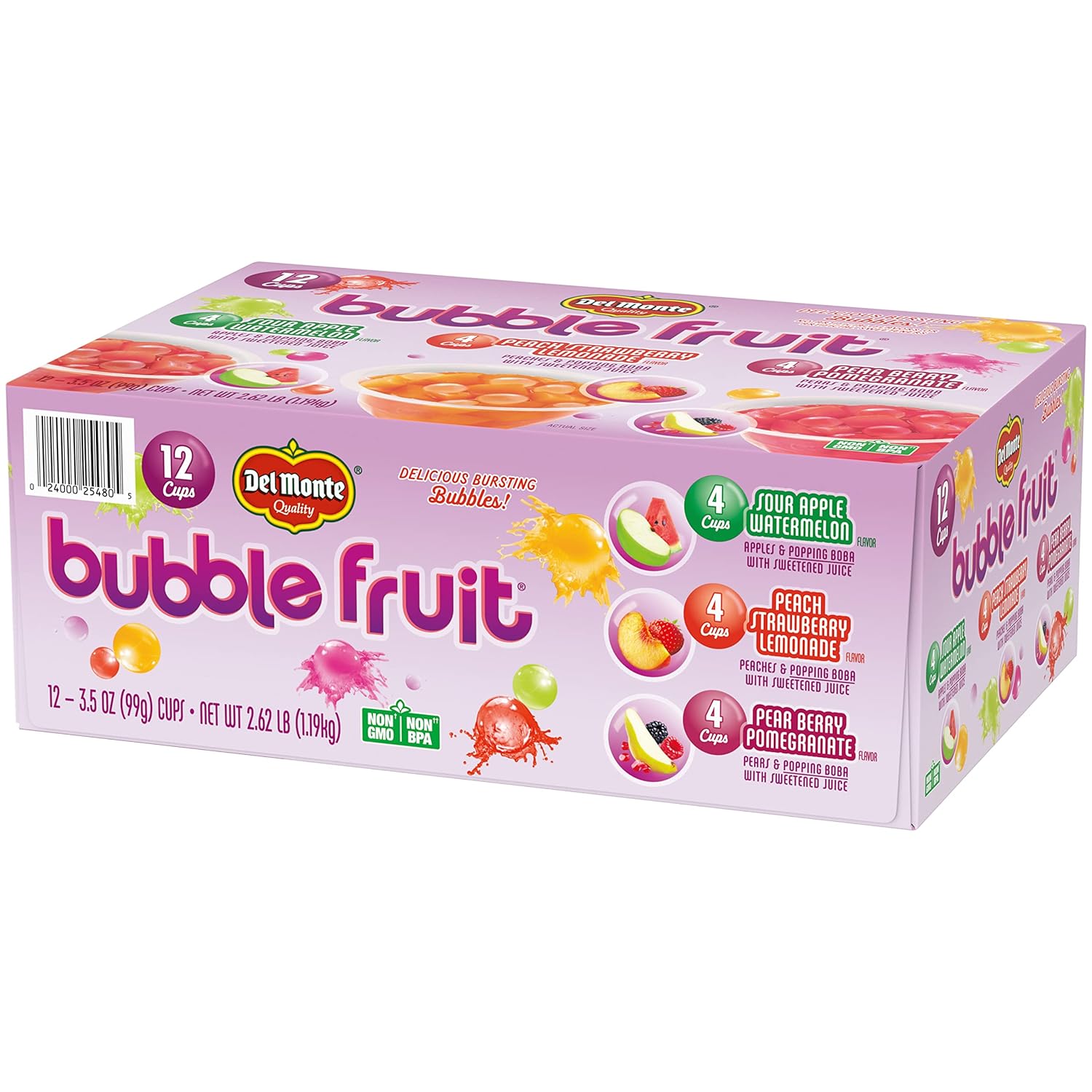 Amazon.com: Del Monte Bubble Fruit Snacks Variety Pack, Sour Apple ...