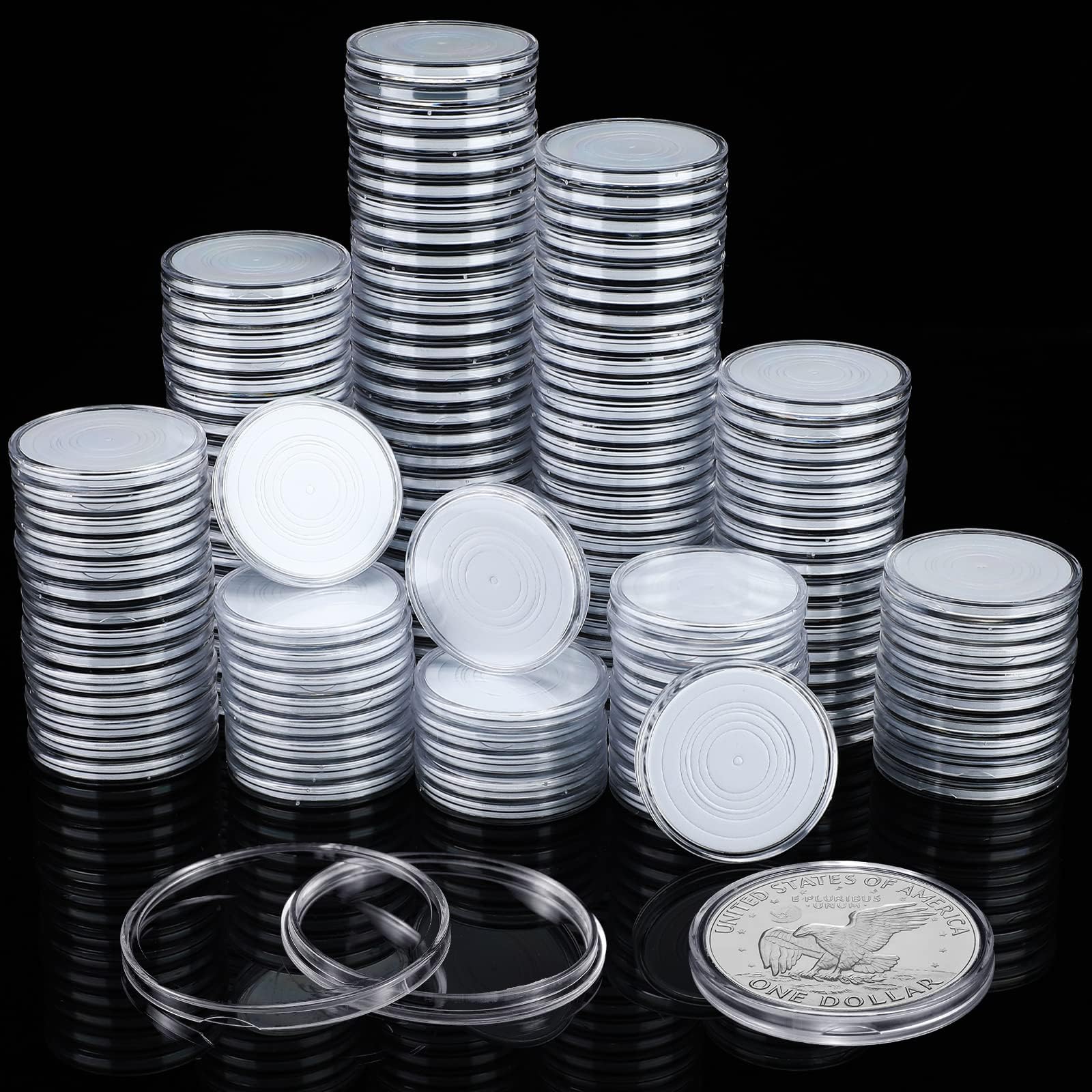 Amazon.com : Sintuff 300 Pcs 46mm Coin Capsules Coin Holder Capsules ...