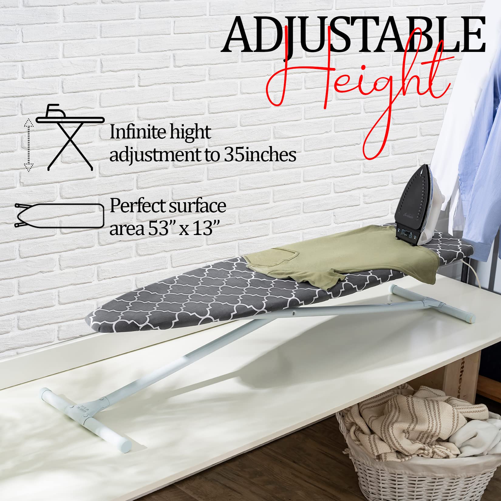 Snapklik.com : Tidy Zebra Space Saving Ironing Board Made In USA ...