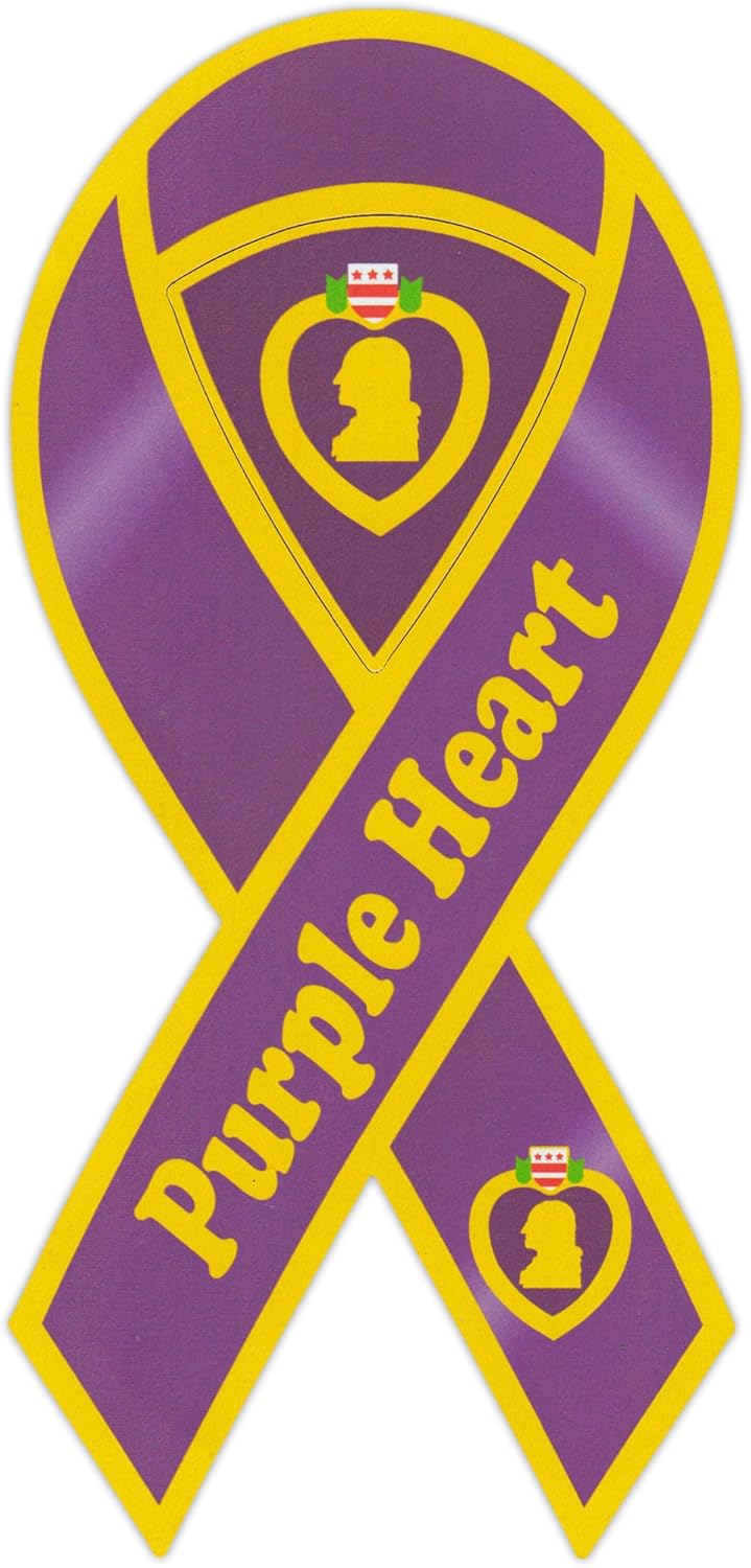 Amazon.com: Ribbon Shaped Magnet - Purple Heart Military Ribbon (Medal ...