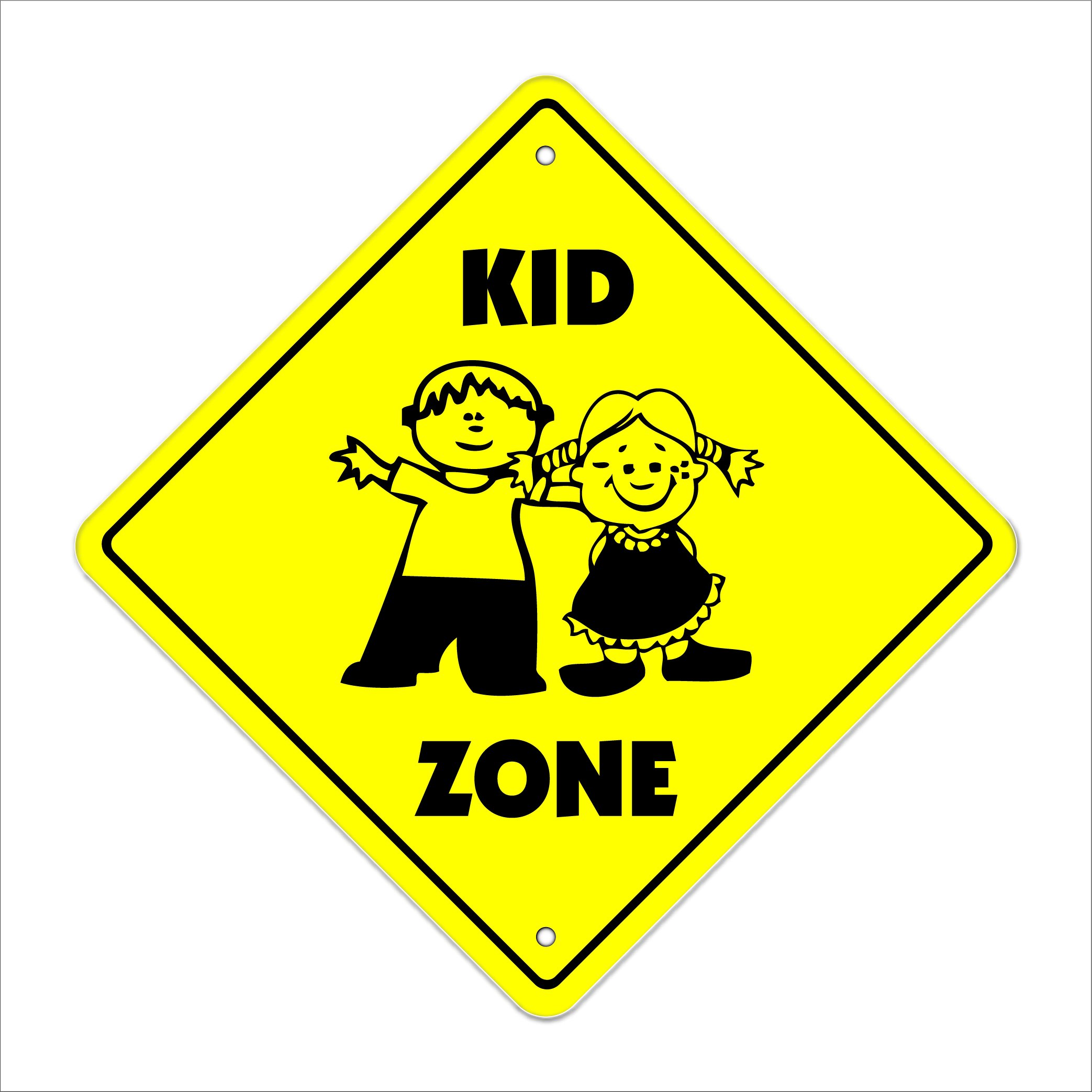 Amazon.com: Kid Crossing Sign Zone Xing | Indoor/Outdoor | 14" Tall ...