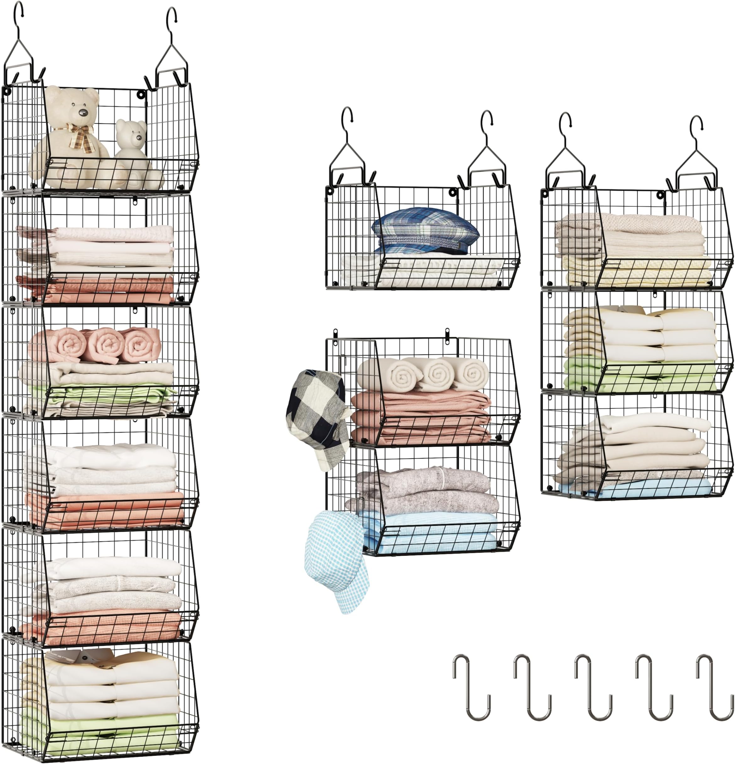 Amazon.com: X-cosrack 3 Tier Folding Hanging Closet Organizer: Hanging ...