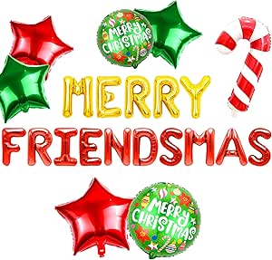 Amazon.com: 11 PCS Merry Friendsmas Party Decorations Merry Friendsmas ...