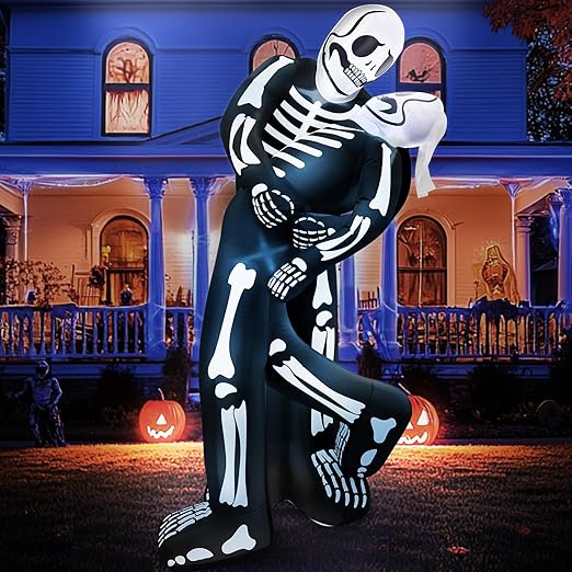 Amazon.com: 6 Ft Halloween Inflatable Outdoor Decoration, Skeleton Blow ...