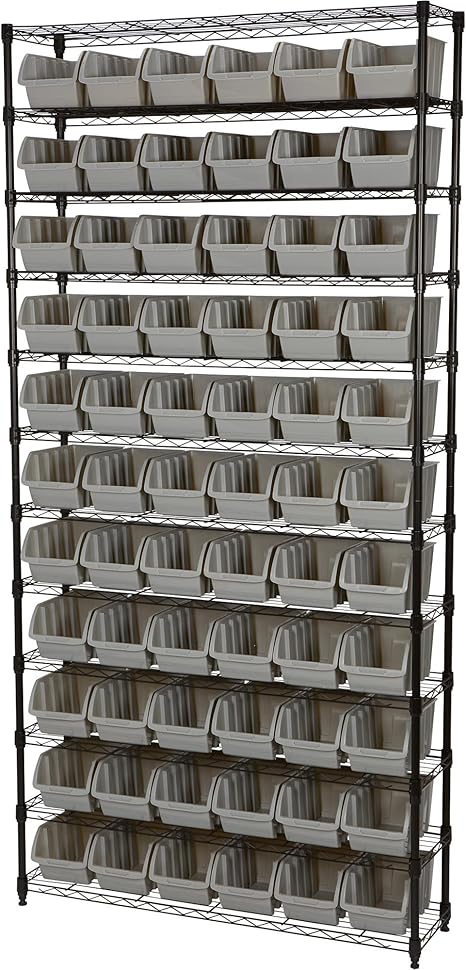 Amazon.com: Strongway 12-Tier Single Side Wire Shelving Unit with 66 ...