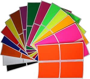 Kleurcodering etiketten in 15 kleuren -60 Pack, Rechthoekig gesorteerd ...