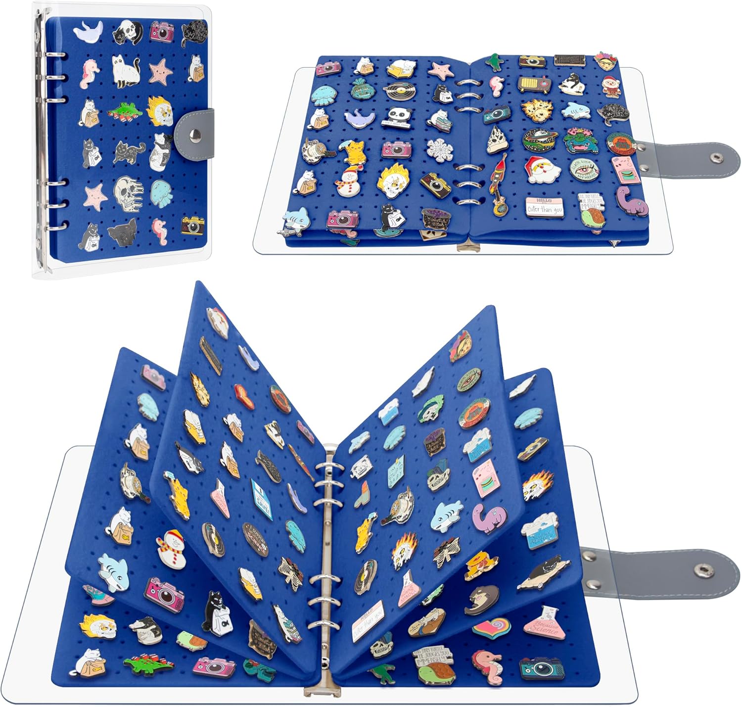 Amazon.com: PACMAXI A5 Enamel Pin Display Book, Clear PVC Cover ...
