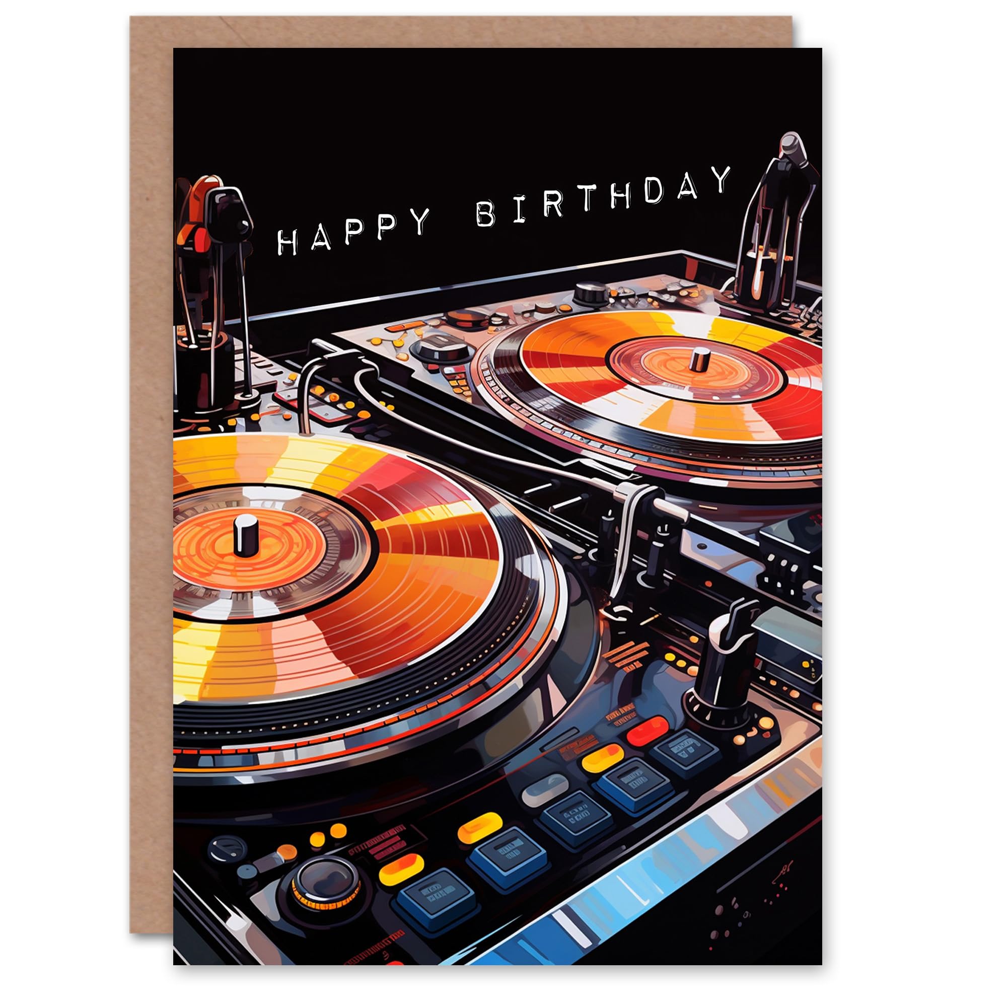 Artery8 Birthday Greeting Card Cool DJ Controller Decks Music Lover For ...