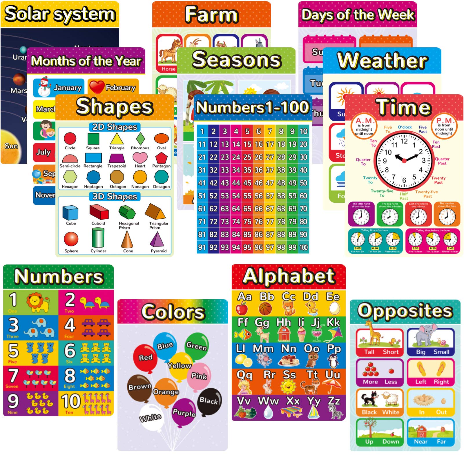 Buy 13 Educational Preschool s,Learning s for Pre K-K, 1-100 ...