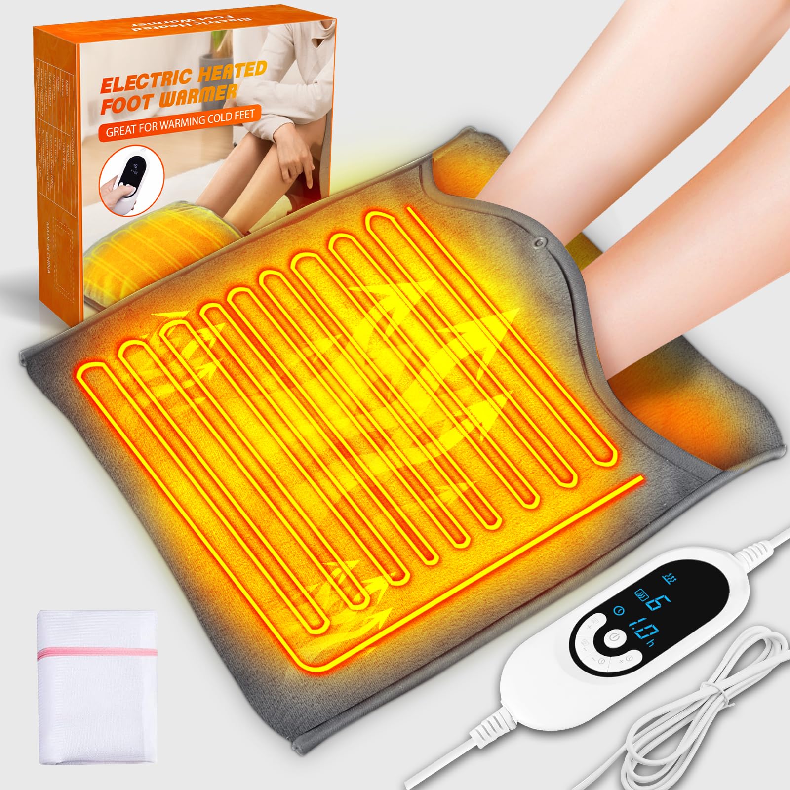 Amazon.com: Electric Heated Foot Warmers for Men and Women, Double-Side ...