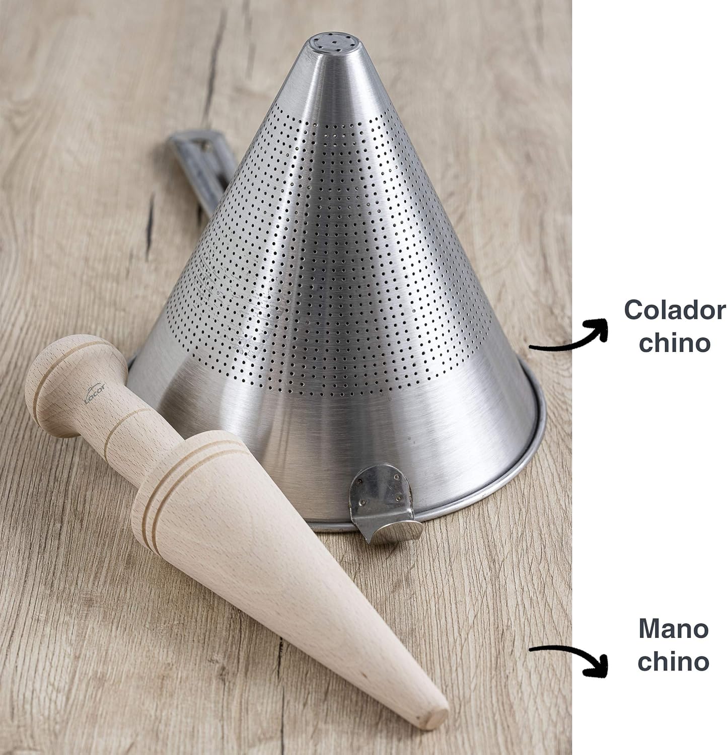 Buy LACOR Chinese Strainer Pusher, One Size, 25 cm, Light Brown Online ...