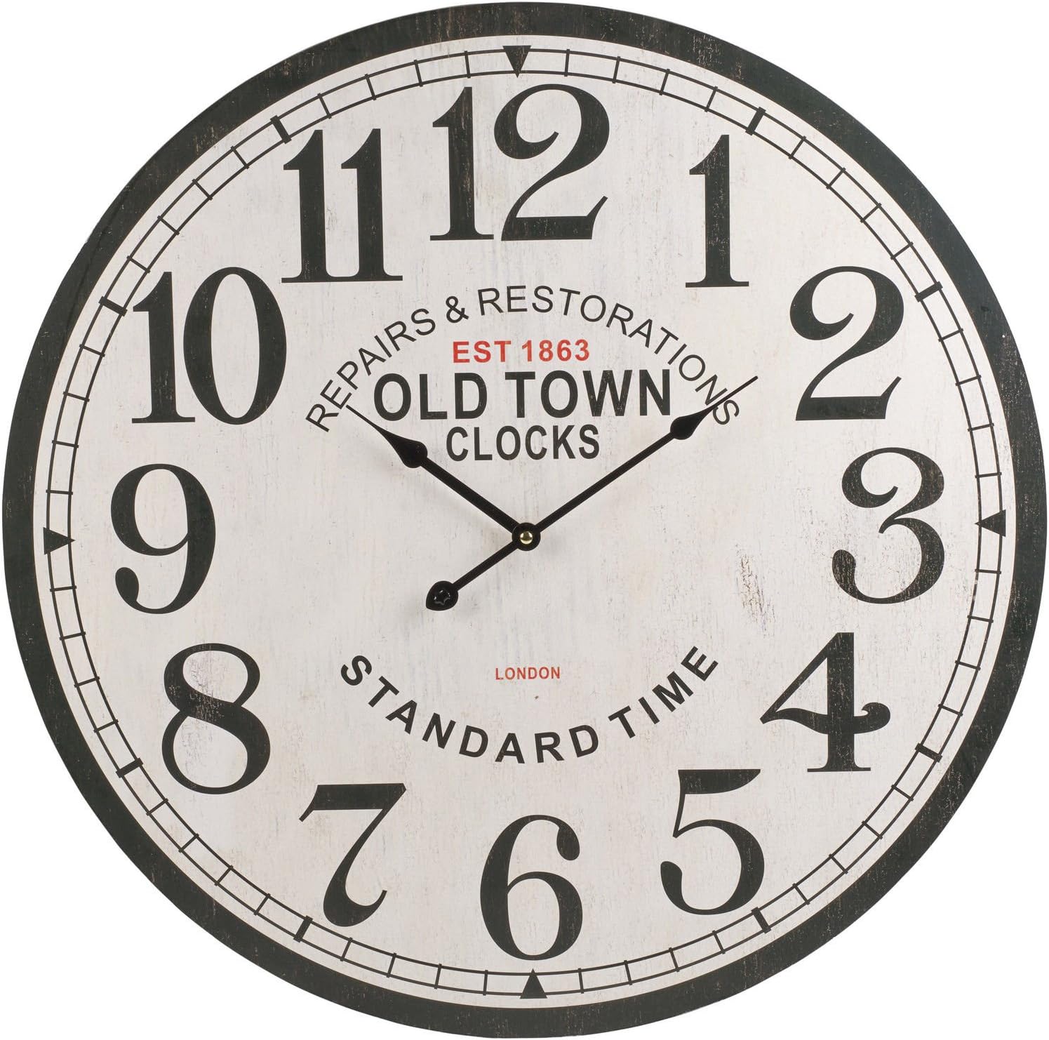 Amazon.com: Panorama Gifts 60cm Extra Large Round Wooden Wall Clock ...