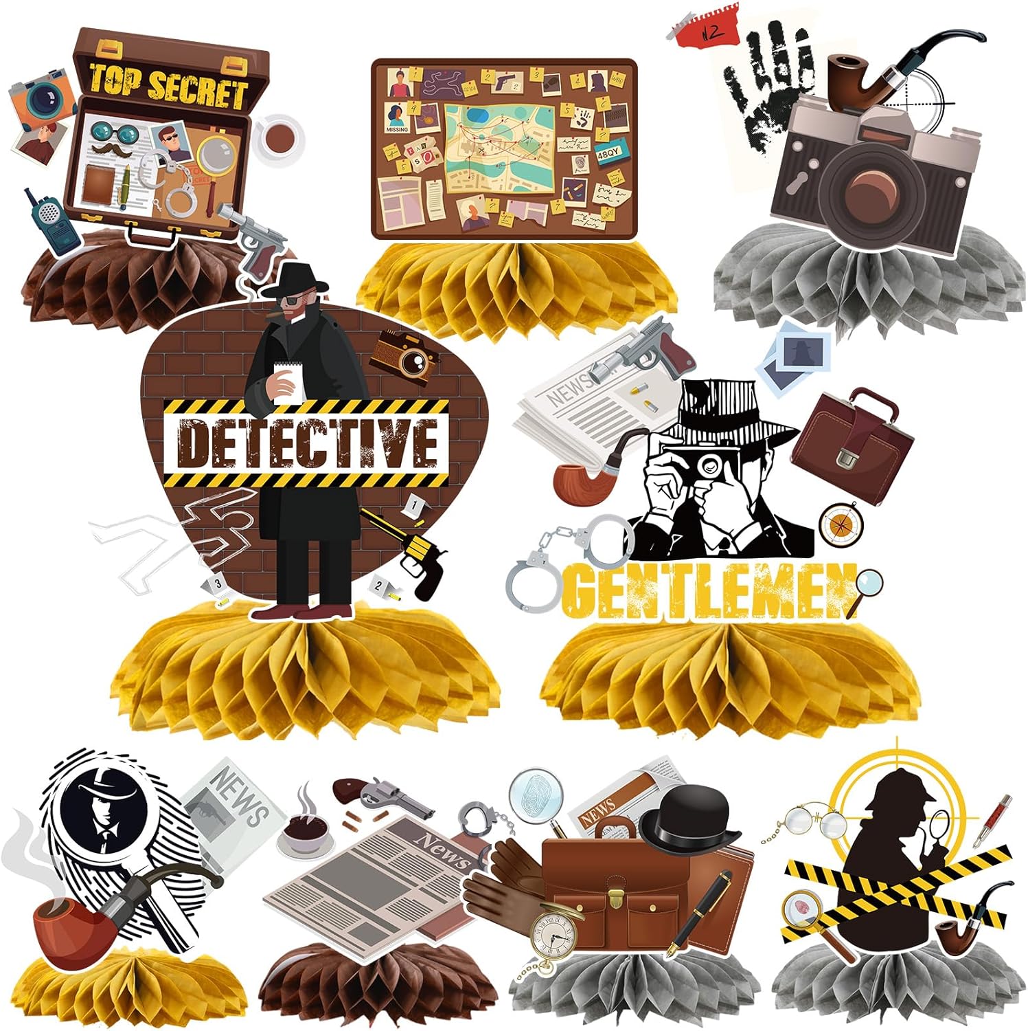 Amazon.com: Gameza Detective Murder Party Table Decor, Mystery Theme ...