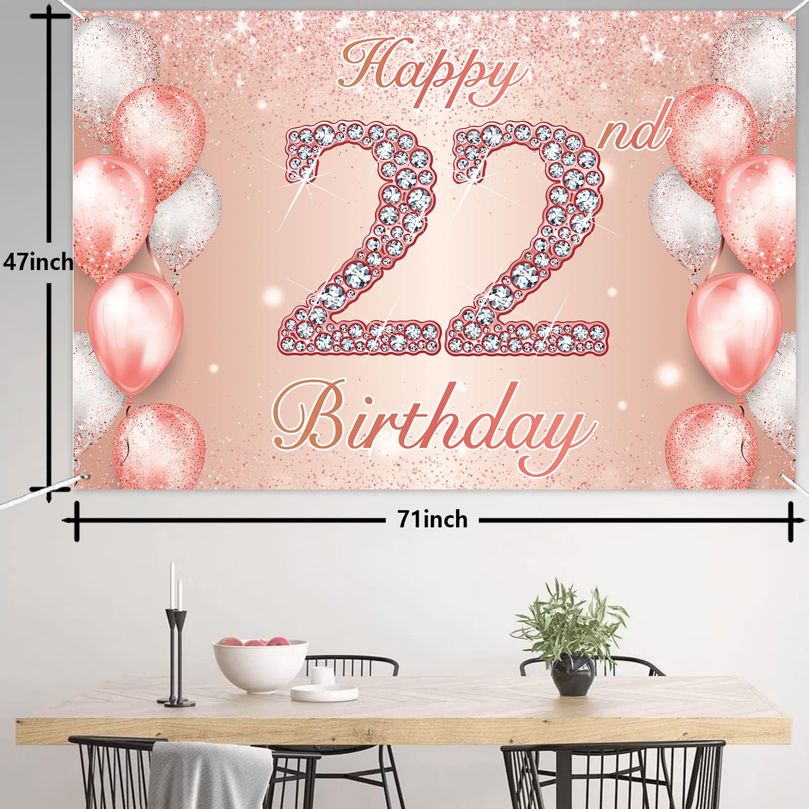 Dirty 22 Birthday Theme Sweet 22nd Birthday Decorations - Pre-Strung ...